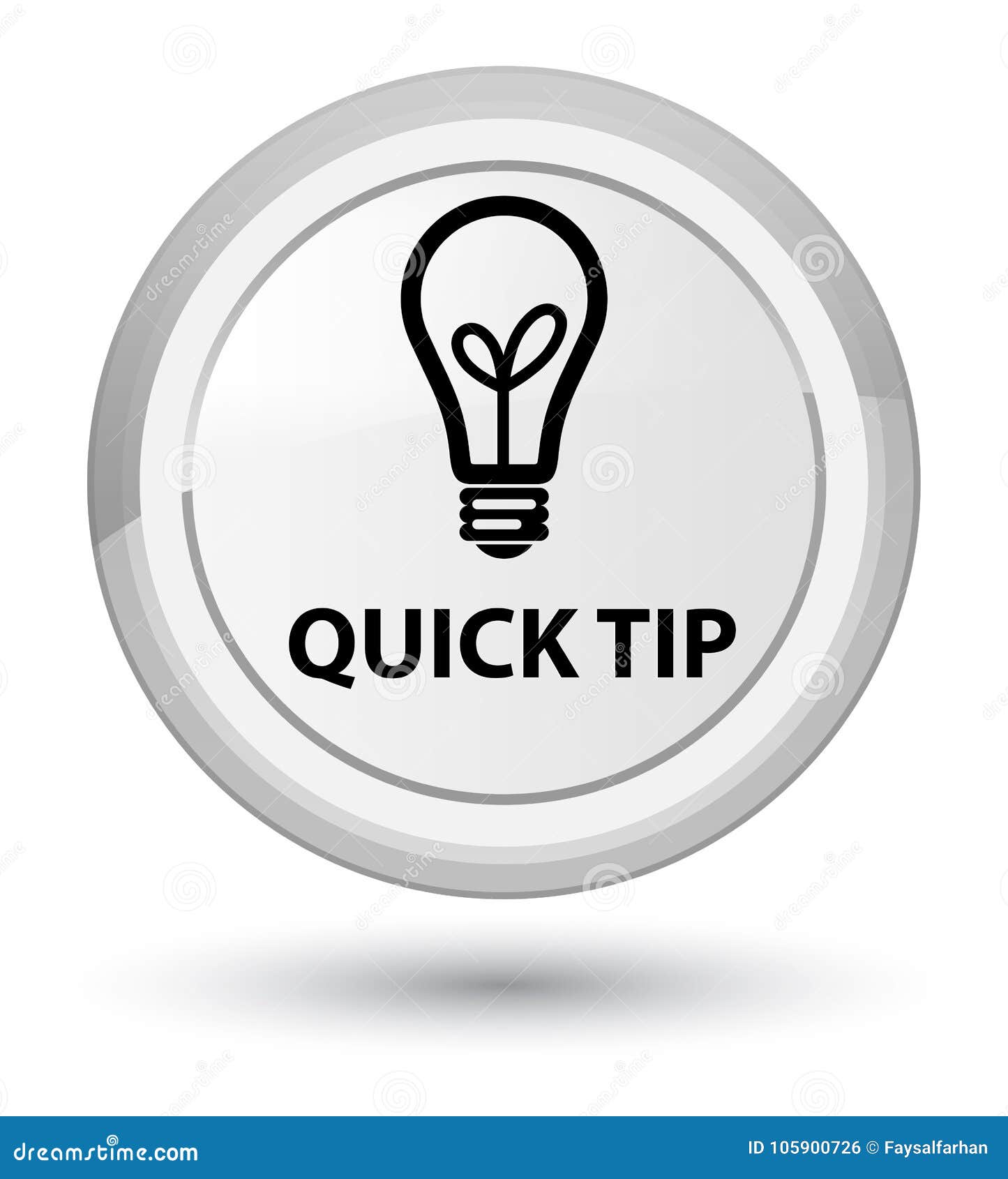 Quick Tip (bulb Icon) Prime White Round Button Stock Illustration ...