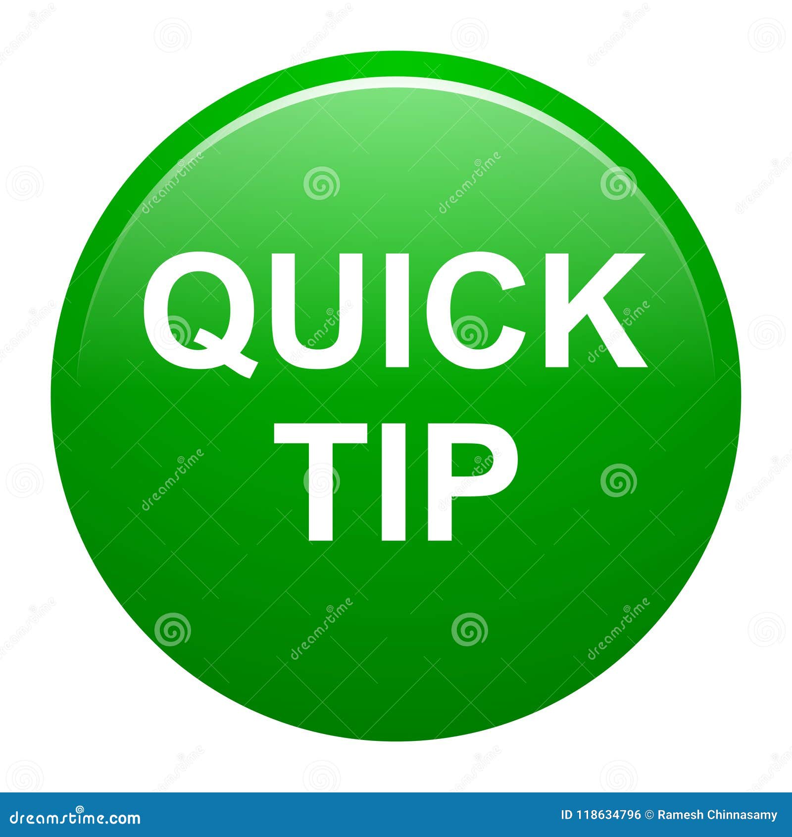 Quick Tip Green Round Button Help and Suggestion Concept Stock Vector ...