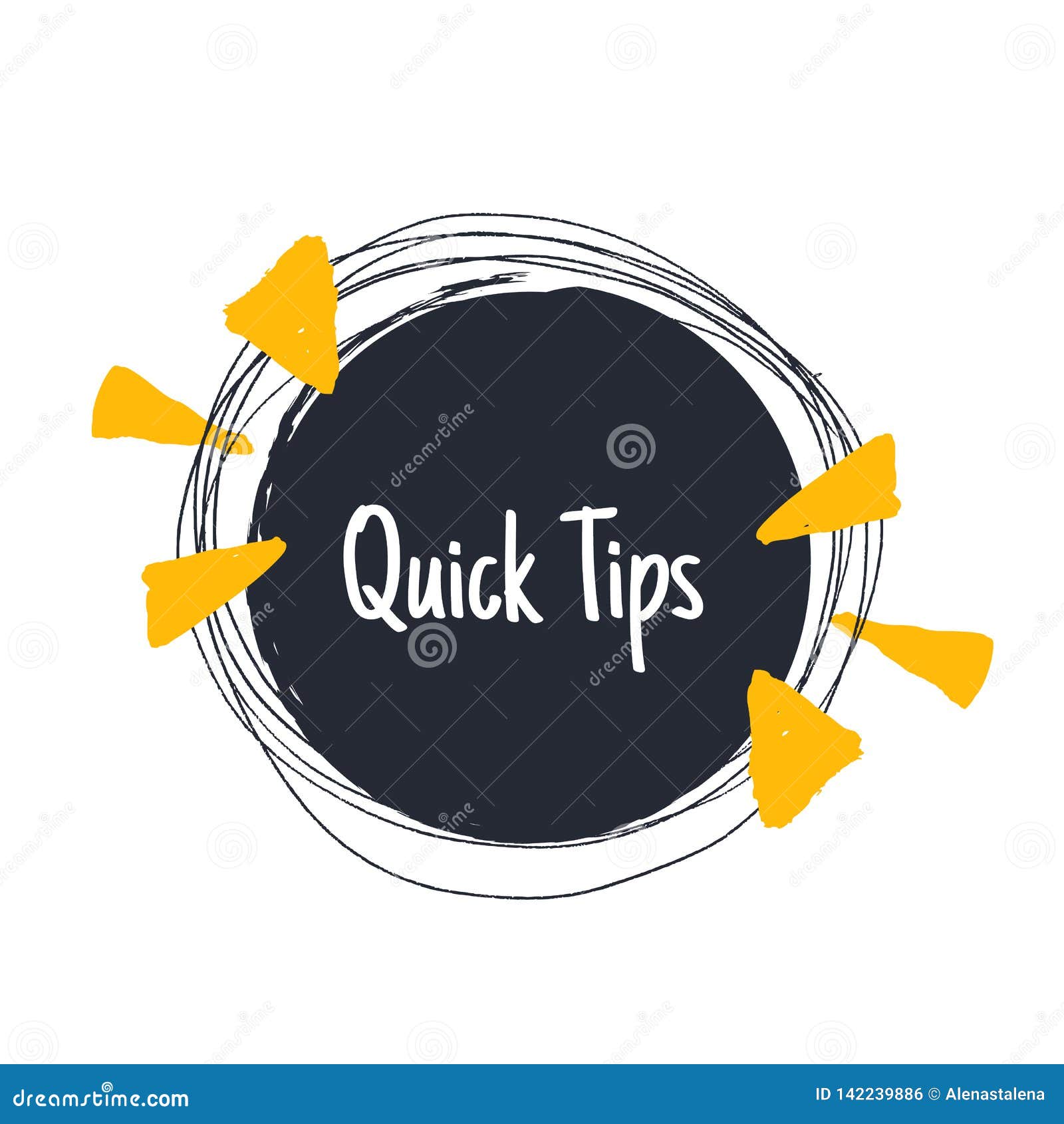 Quick Tip in Grunge Style. Education Idea Vector Concept Set. Business ...