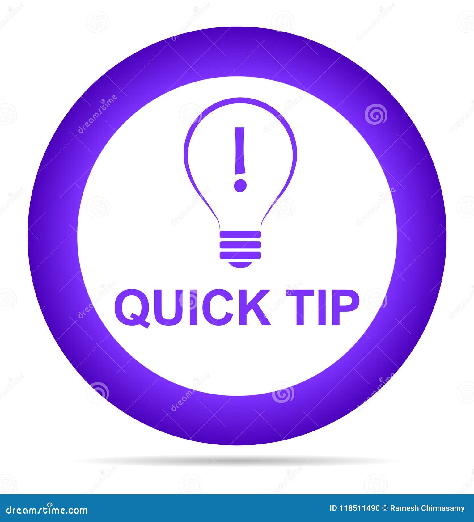 Quick Tip Purple Button Help and Suggestion Concept Stock Vector ...