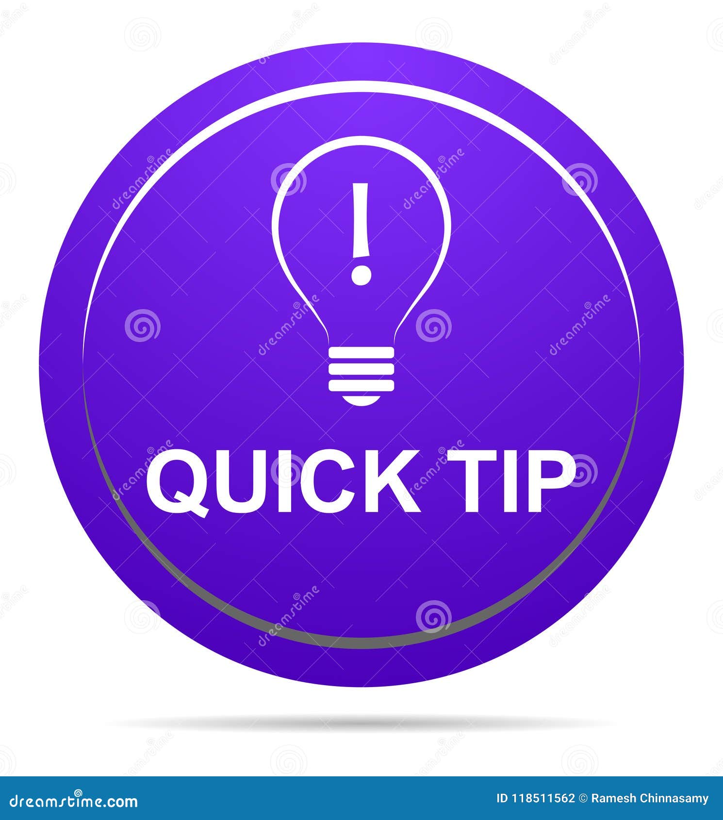 Quick Tip Purple Button Help and Suggestion Concept Stock Vector ...