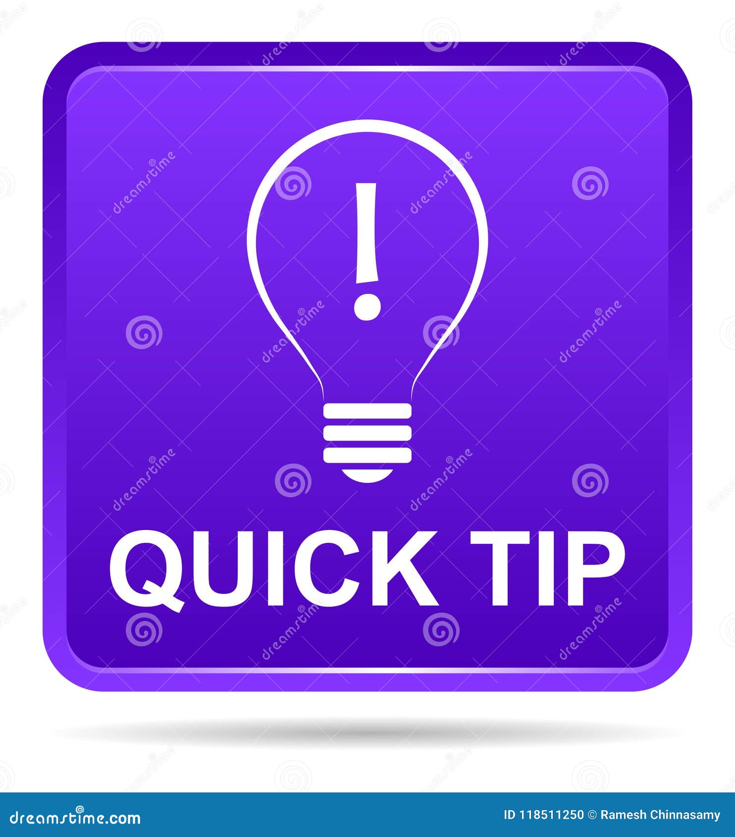 Quick Tip Purple Round Button Help And Suggestion Concept