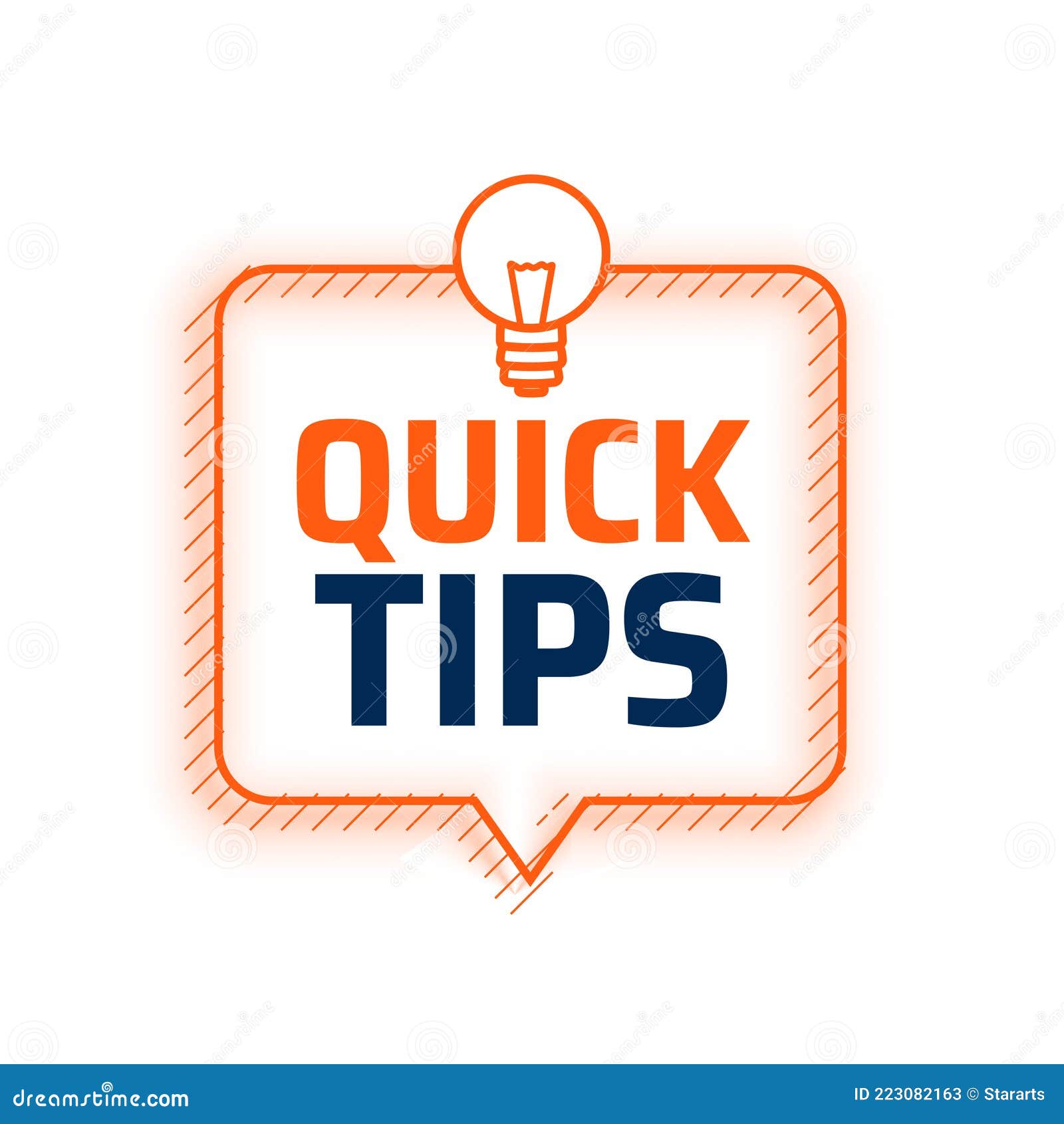 Quick Tips Advice with Lightbulb on White Background Stock Vector ...