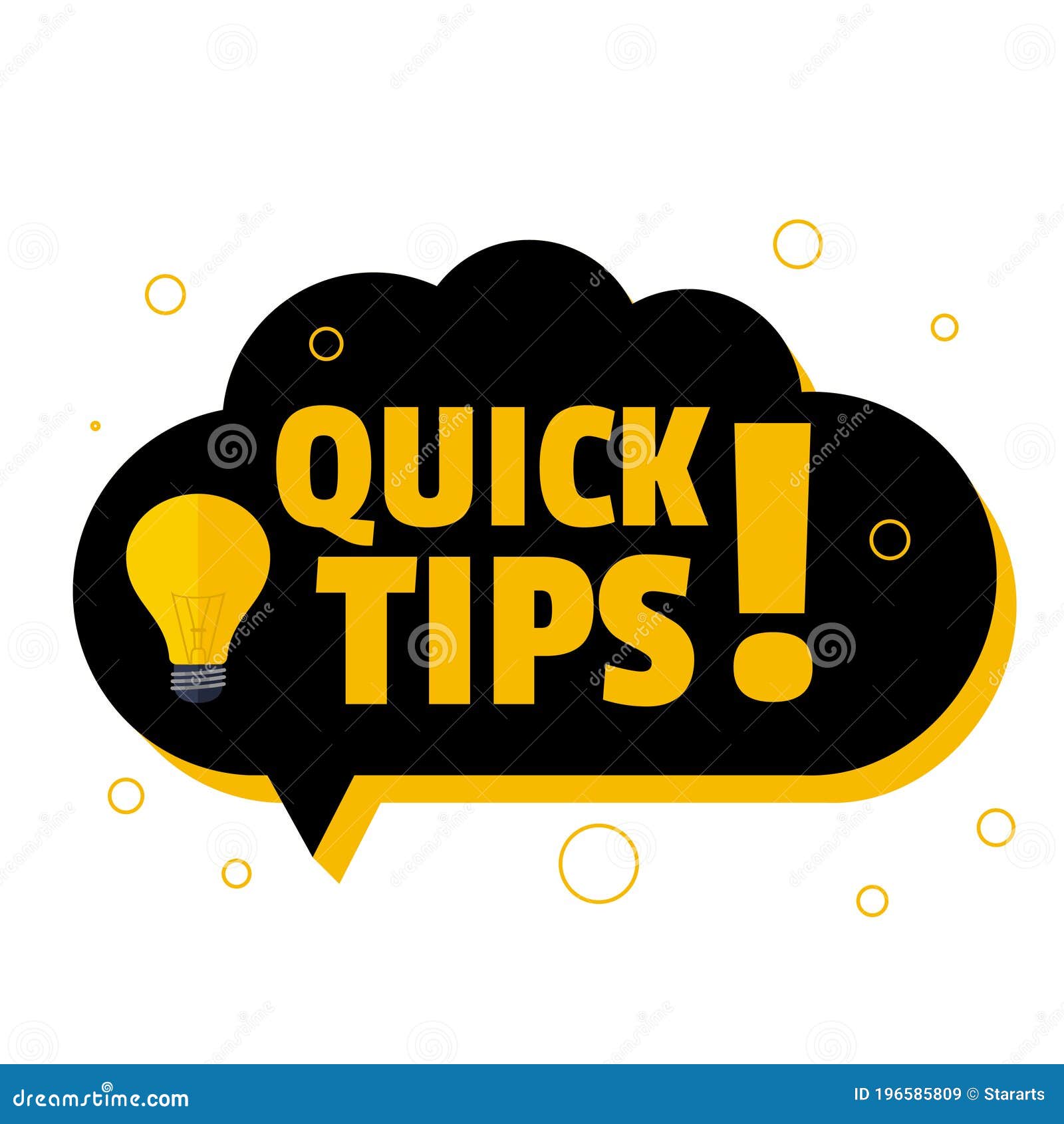 Quick Tips Background with Chat Bubble Style Design Stock Vector ...
