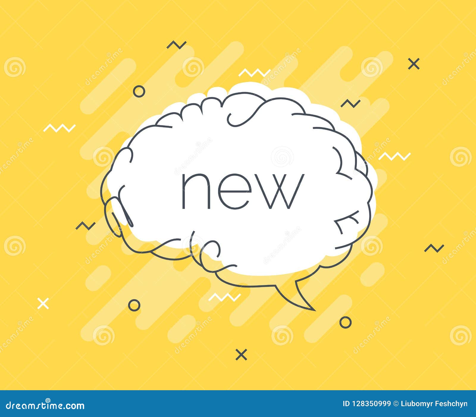 Quick Tips Badge with Speech Bubble New Brain. Trendy Flat Vector on ...