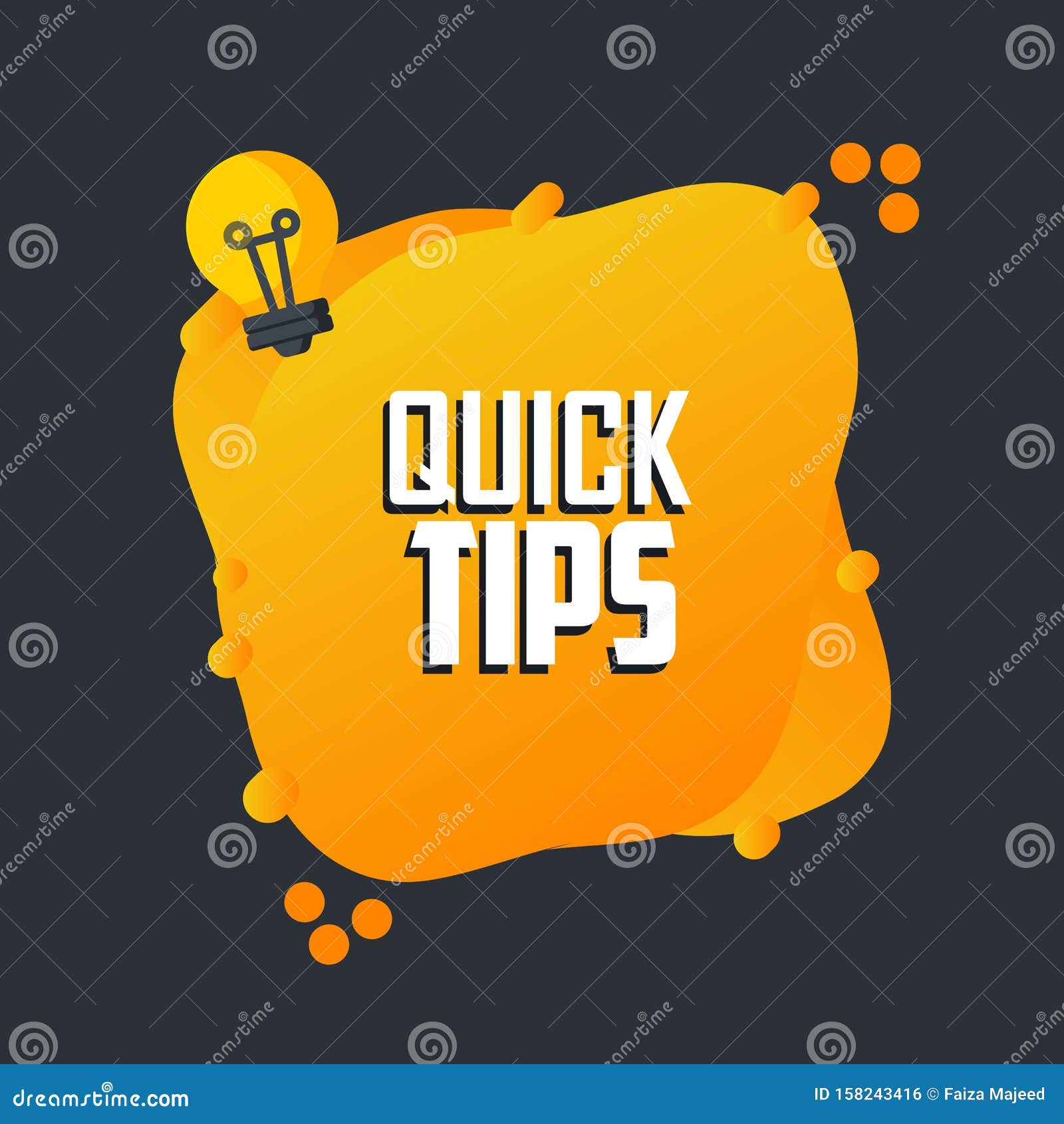 Quick Tips Badge Trendy Flat Vector on Yellow Background. Vector ...