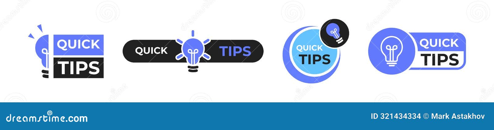 Quick Tips Badge. Quick Tips Sign Collection. Vector Isolated ...