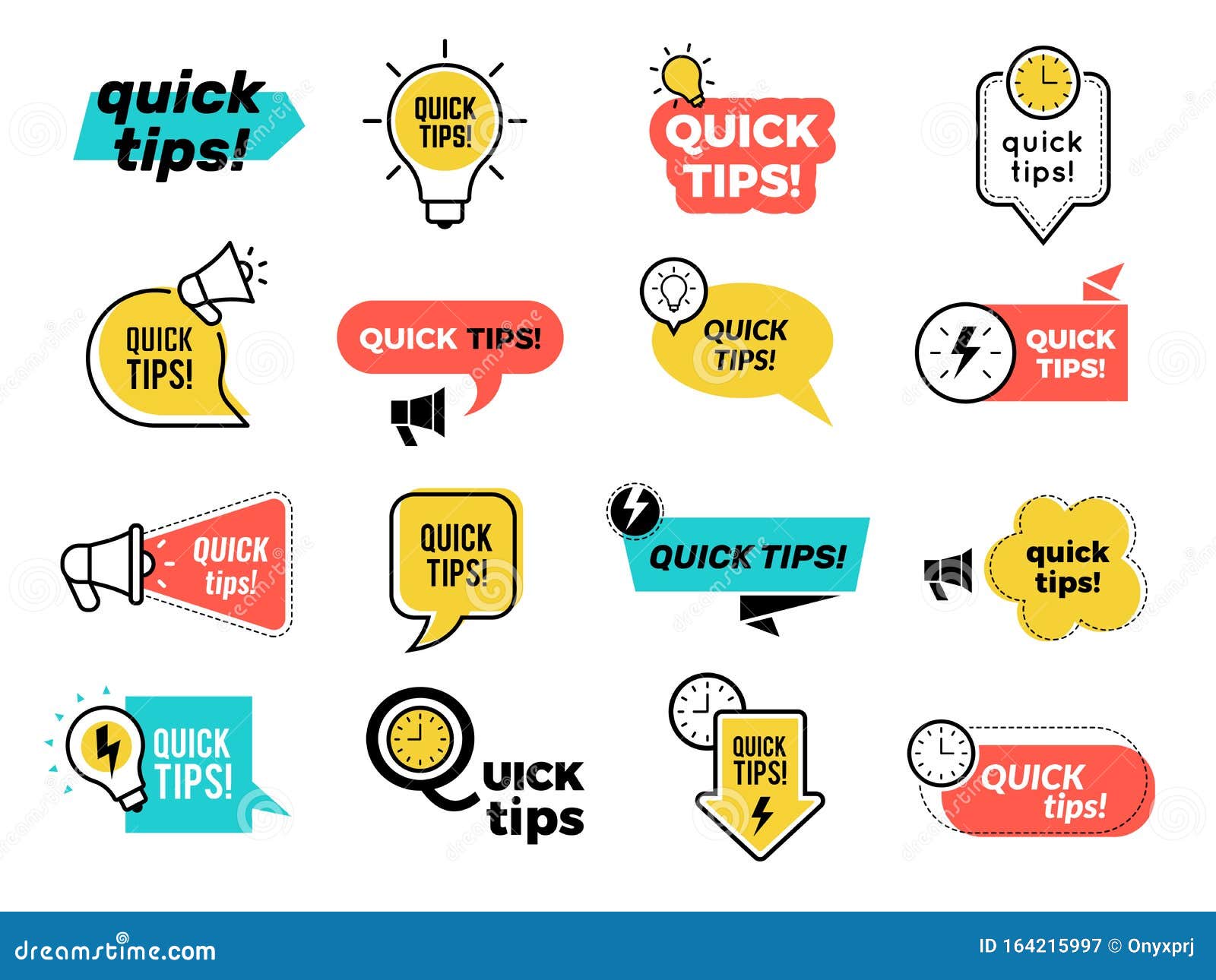 Quick Tips Badges. Graphic Stickers Ideas Reminders Quickly Thinks ...