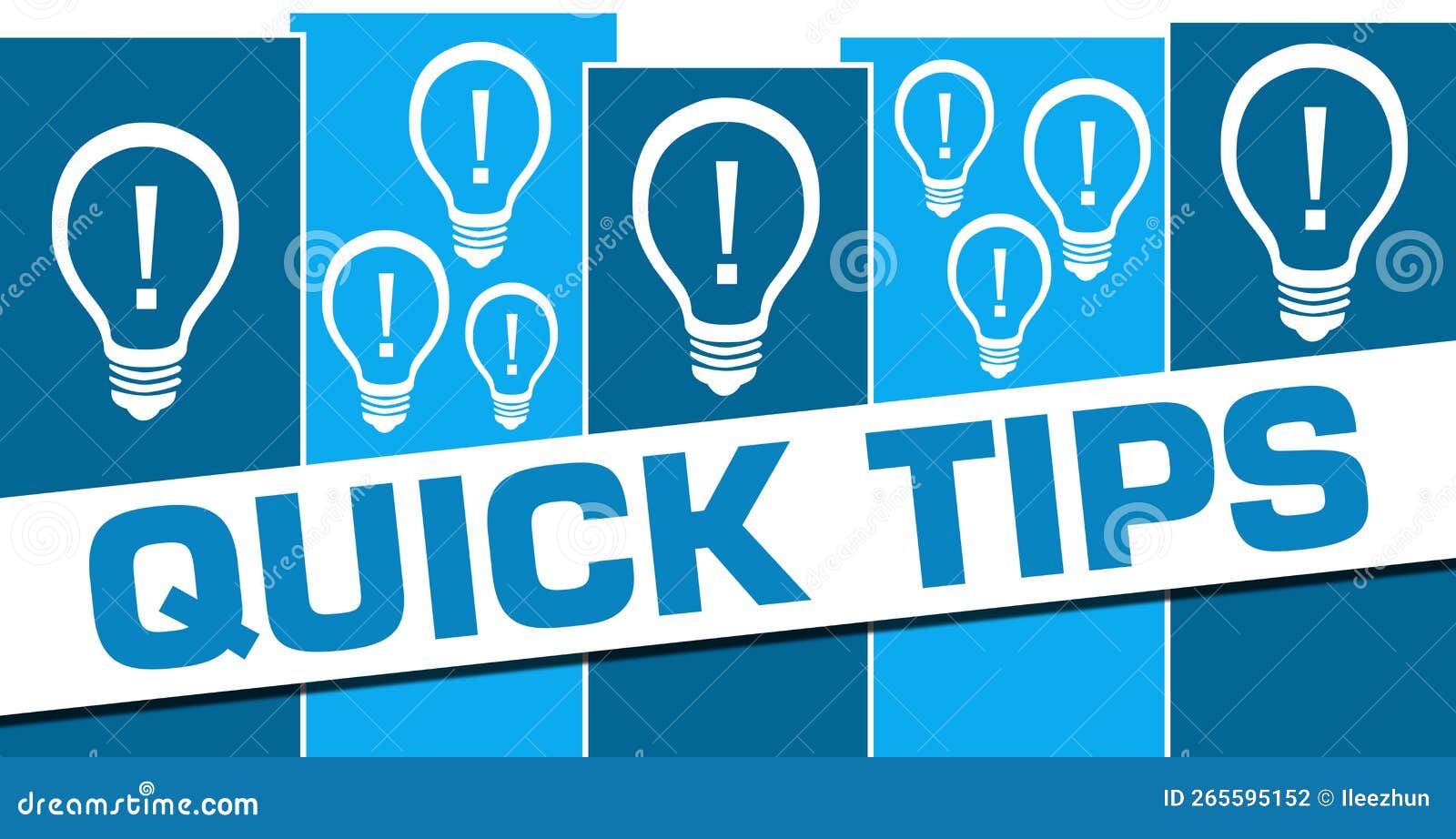 Quick Tips Blue Vertical Boxes Bulbs Stock Illustration - Illustration ...