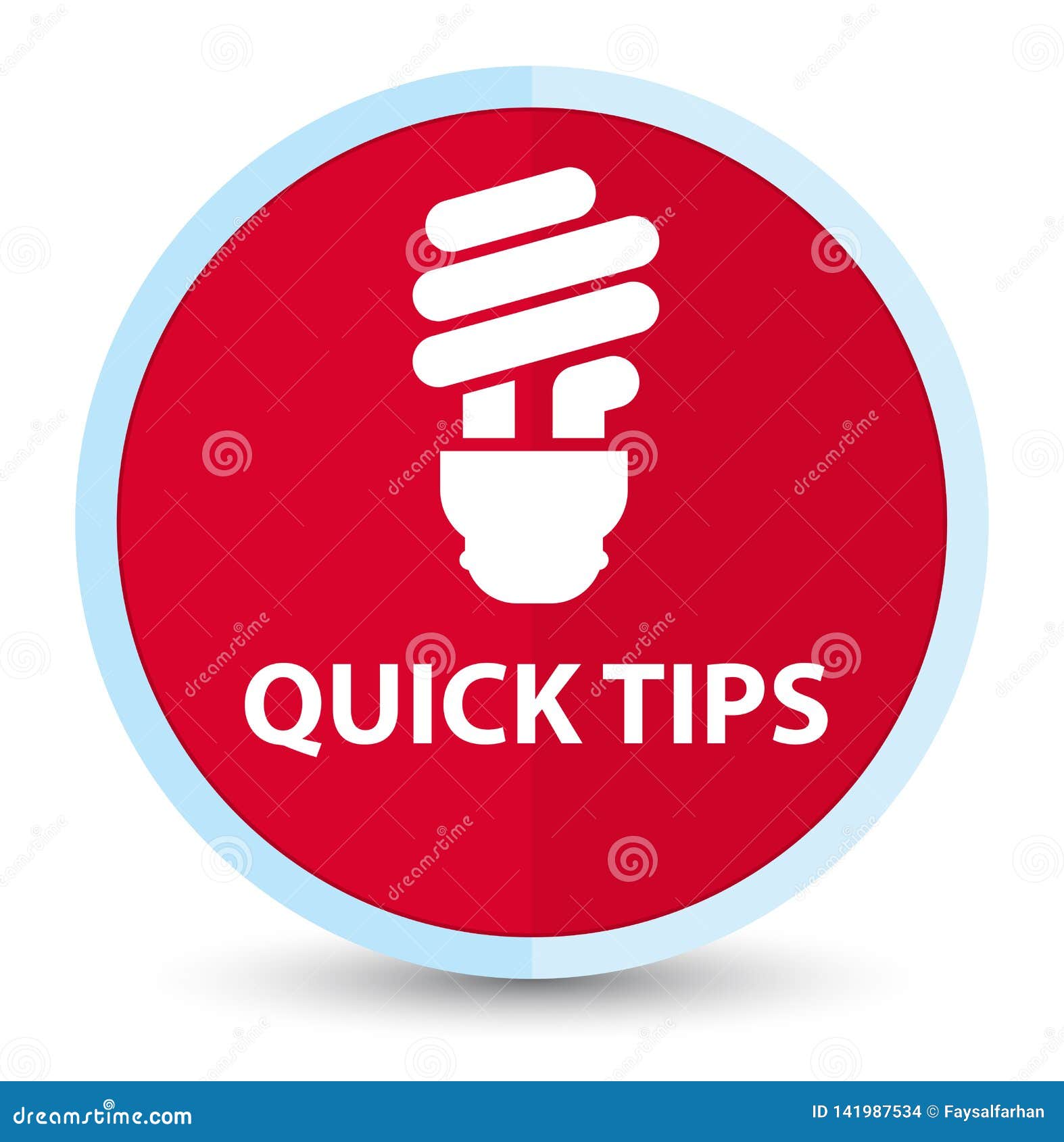 Quick Tips (bulb Icon) Flat Prime Red Round Button Stock Vector ...