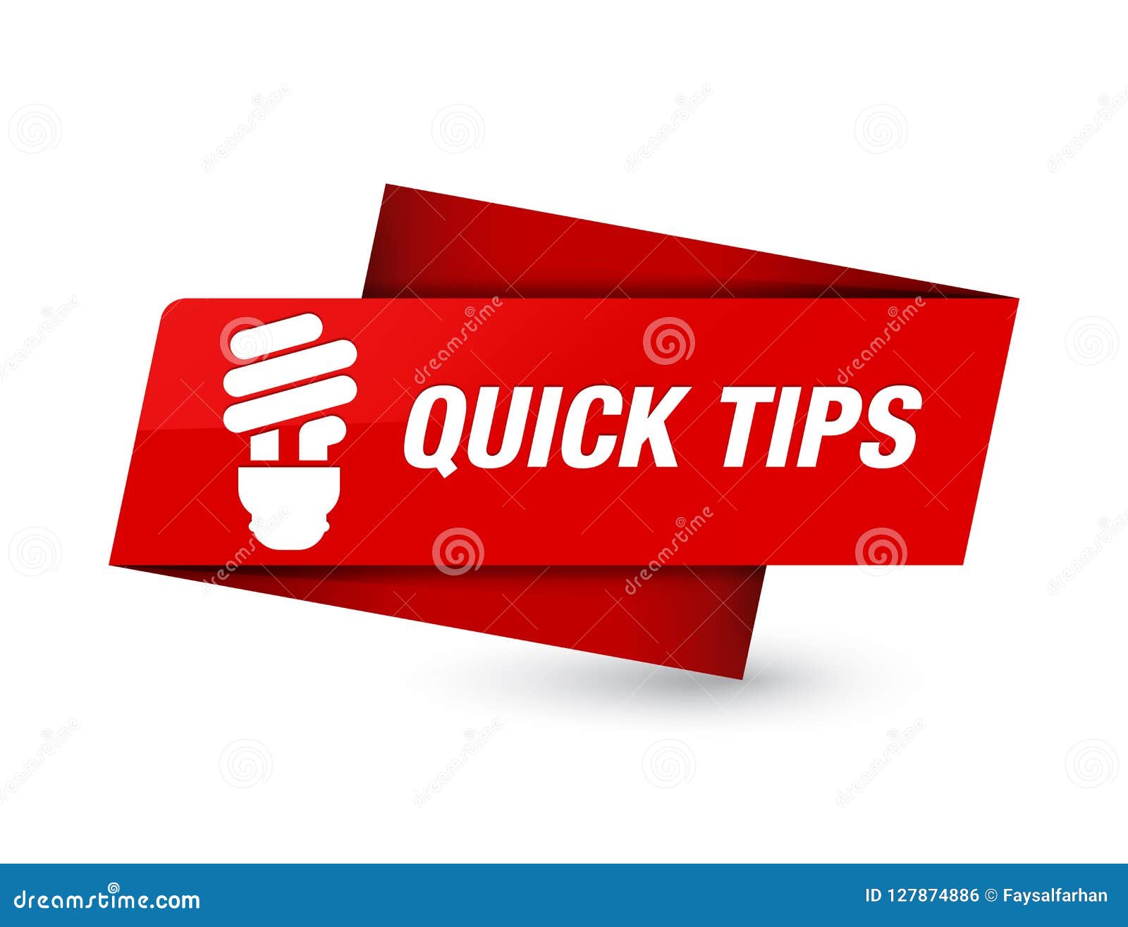 Quick Tips (bulb Icon) Premium Red Tag Sign Stock Illustration ...