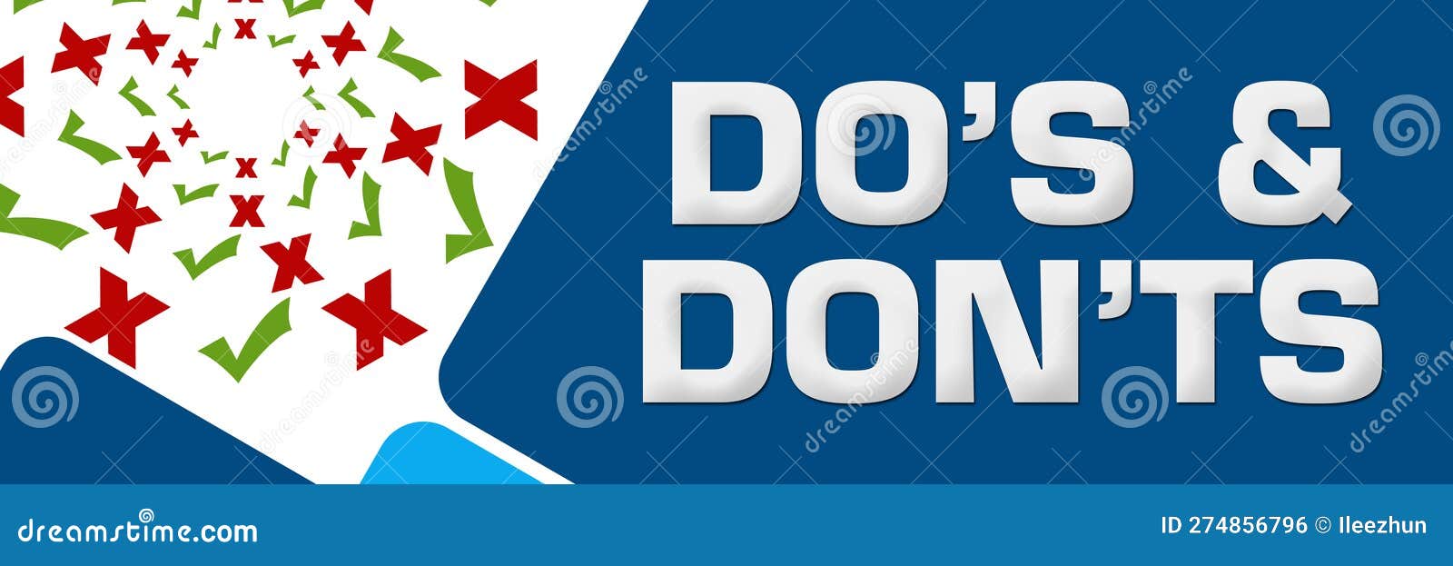 Dos and Donts Blue Rounded Squares Tick Cross Circular Left Stock ...