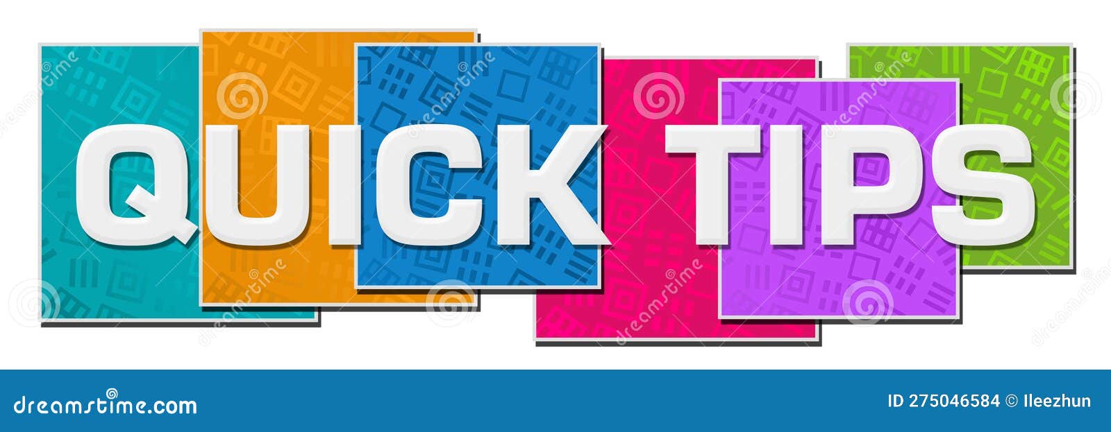 Quick Tips Colorful Texture Blocks Stock Illustration - Illustration of ...