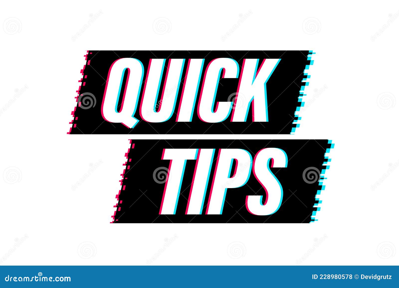 Quick Tips Glitch Icon Badge. Ready for Use in Web or Print Design ...
