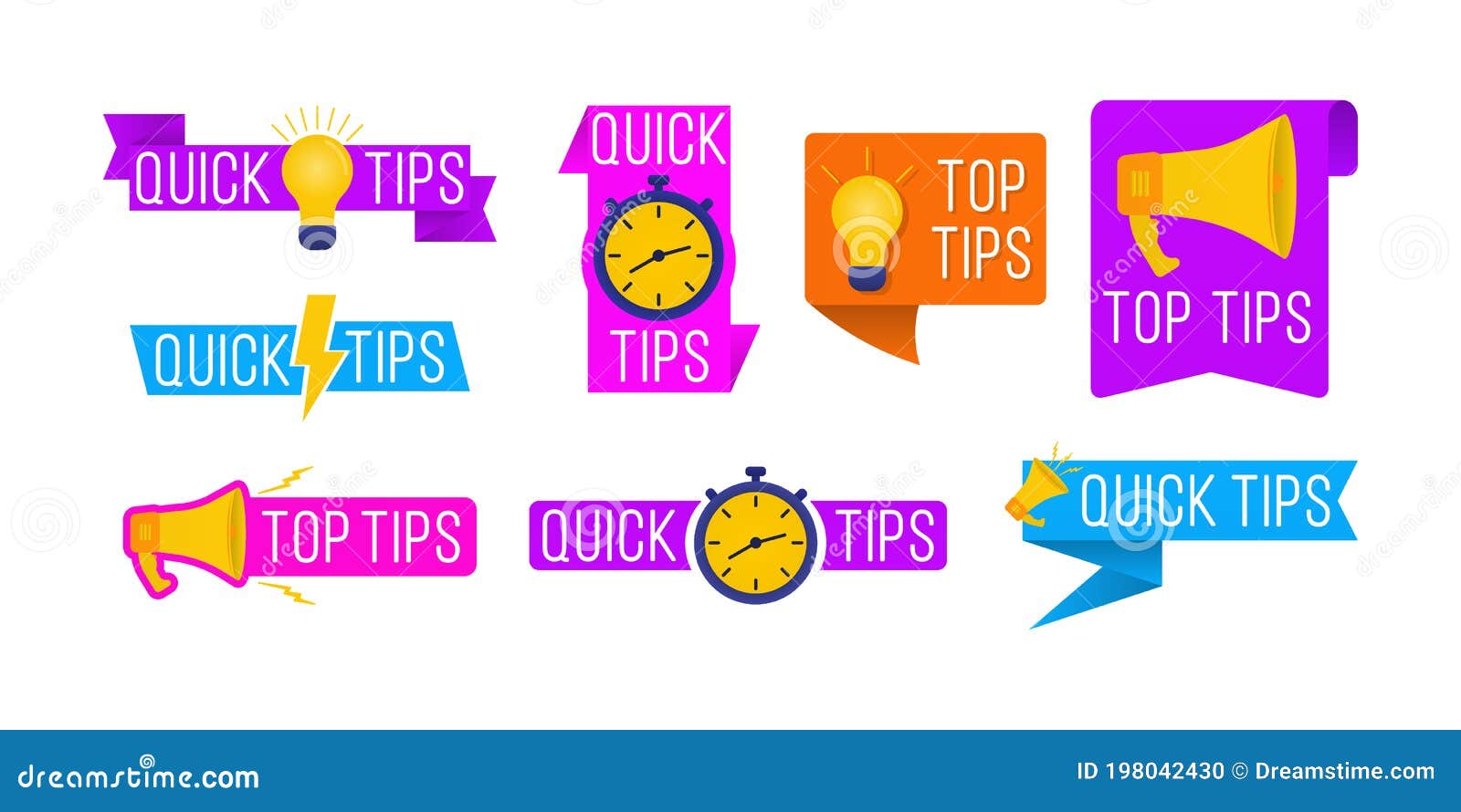 Quick tips, message. stock vector. Illustration of advice - 198042430