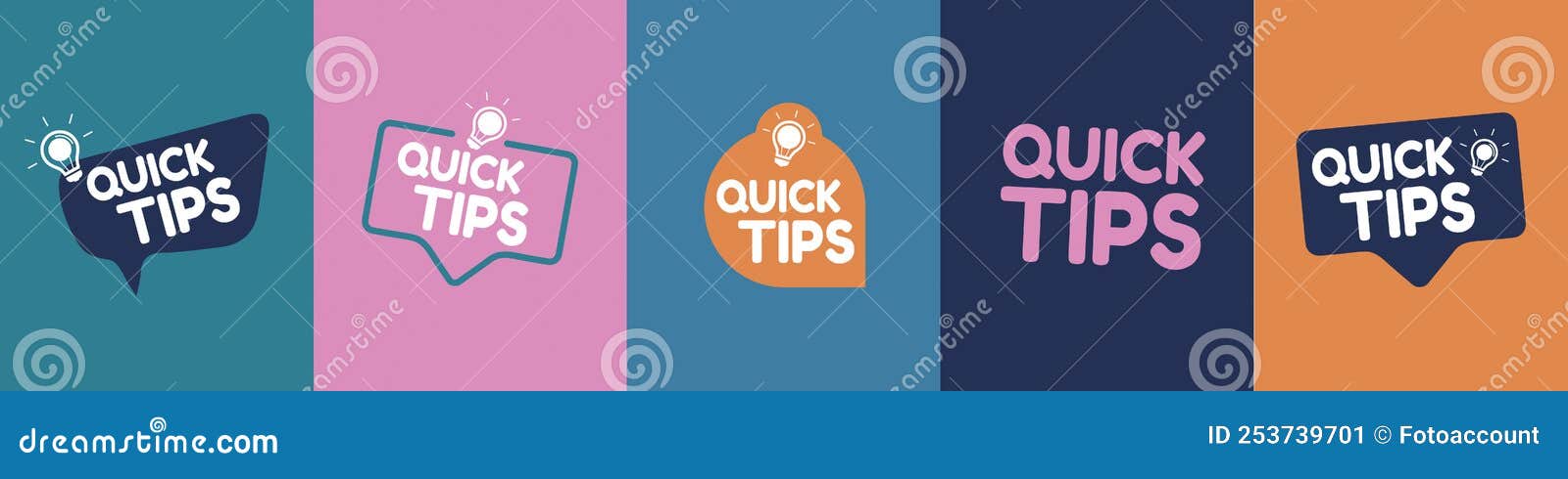 Quick Tips Icon Set - Different Vector Illustrations Isolated on ...