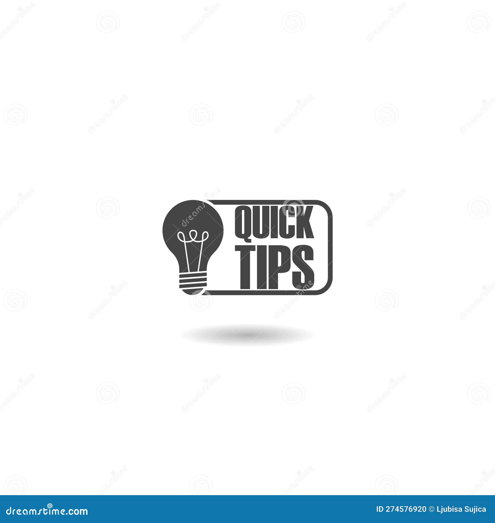 Quick Tips Icon with Shadow Stock Vector - Illustration of power ...