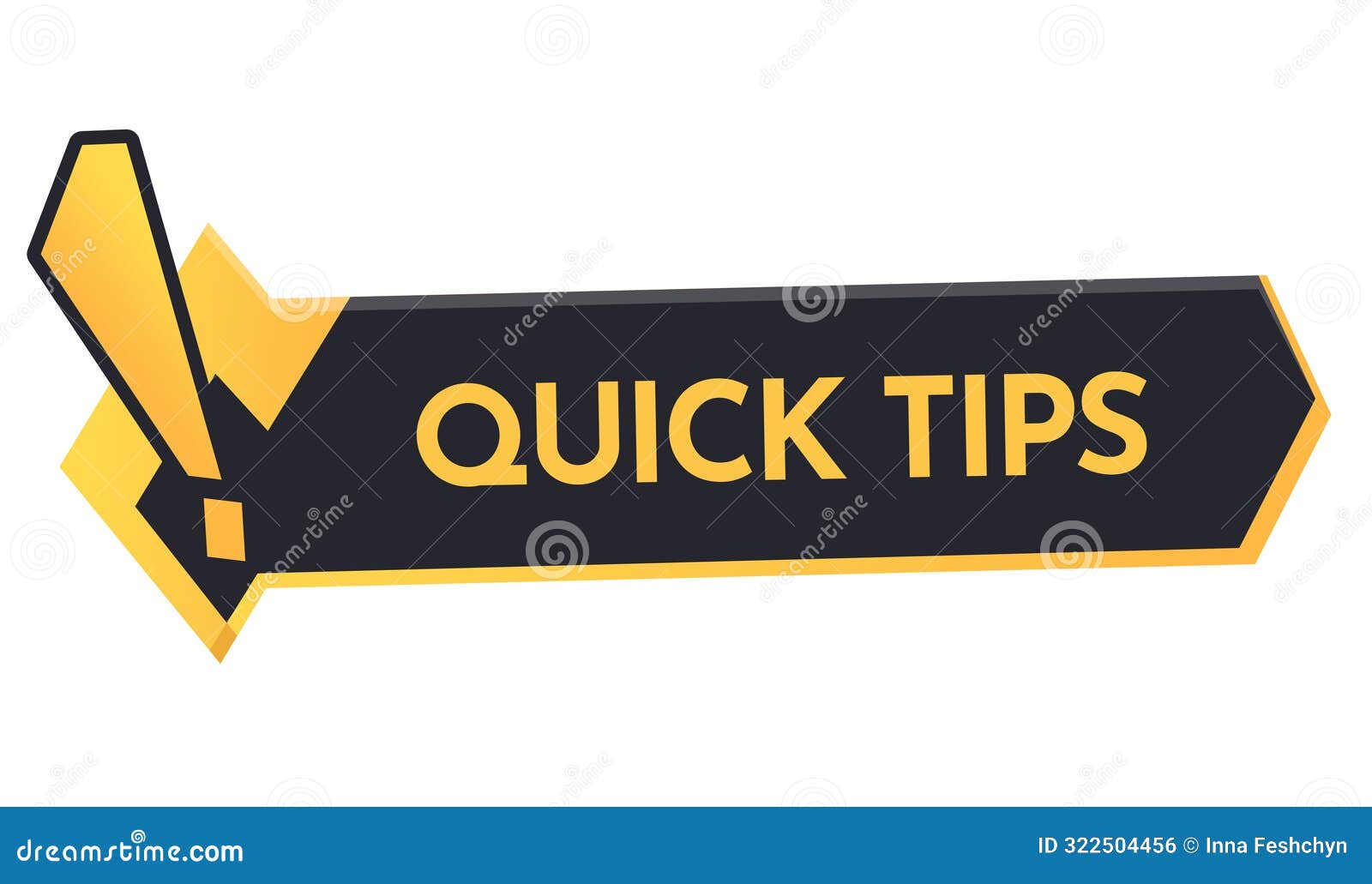 Quick Tips Icon or Symbol with Black and Yellow Color. Vector ...