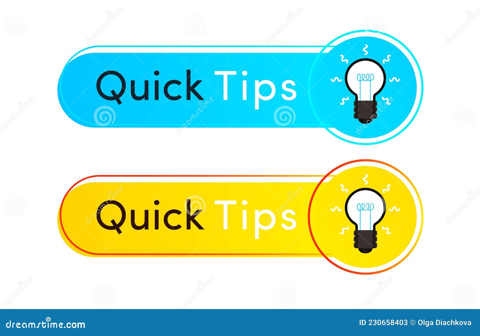 Quick Tips Label Vector Flat Style for Useful Information Sticker Stock ...