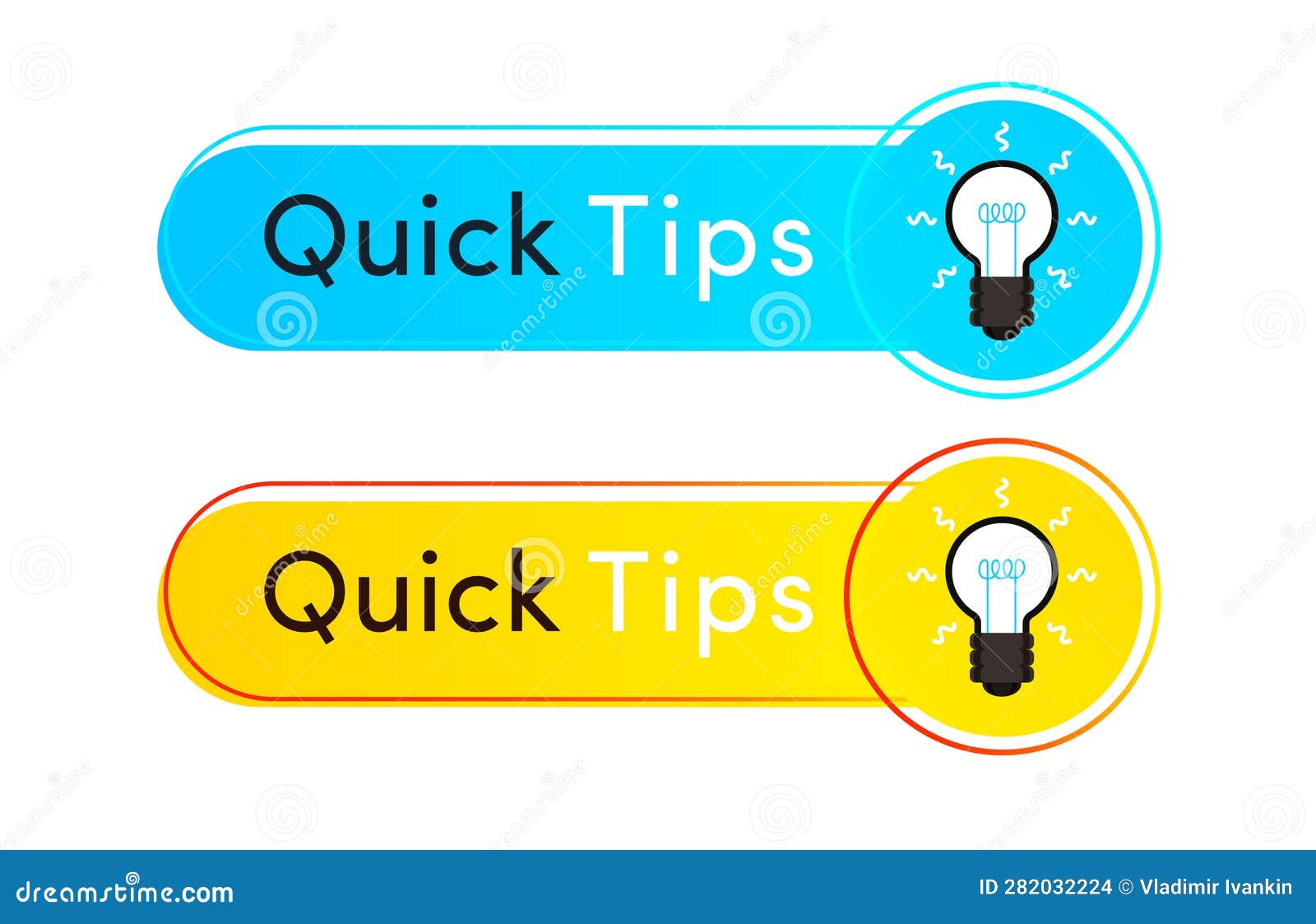 Quick Tips Label Vector Flat Style for Useful Information Sticker Stock ...