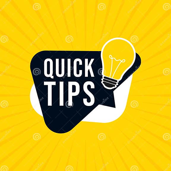 Quick Tips Lamp Vector Illustration Stock Illustration - Illustration ...