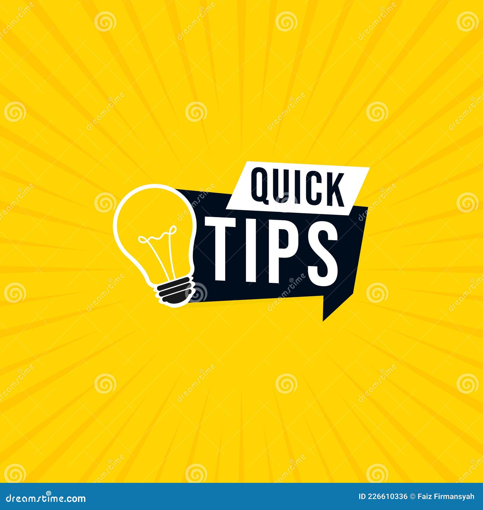 Quick Tips Lamp Vector Illustration Stock Illustration - Illustration ...