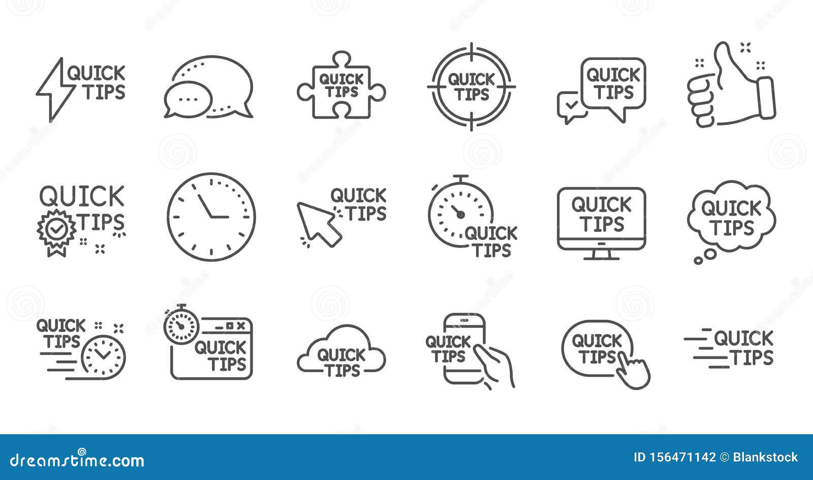 Quick Tips Line Icons. Helpful Tricks, Solution and Quickstart Guide ... Quick Tips Line Icons. Helpful Tricks, Solution and Quickstart Guide ...