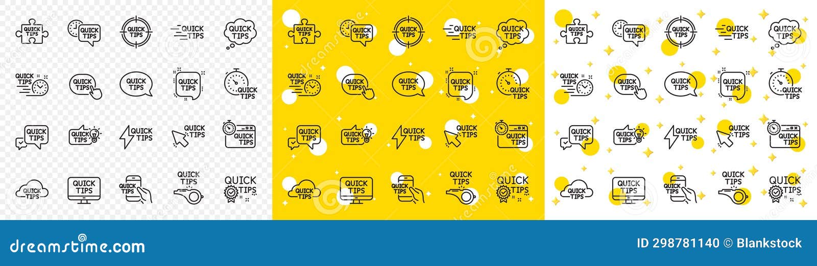 Quick Tips Line Icons. Set of Helpful Tricks, Solution and Quickstart ... Quick Tips Line Icons. Set of Helpful Tricks, Solution and Quickstart ...