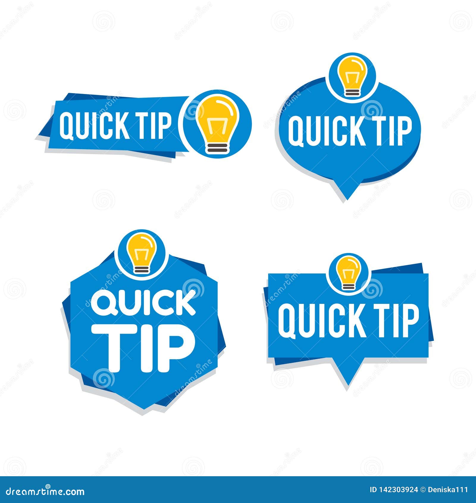 Quick Tips Logo, Icon or Symbol Set with Different Colors and ...