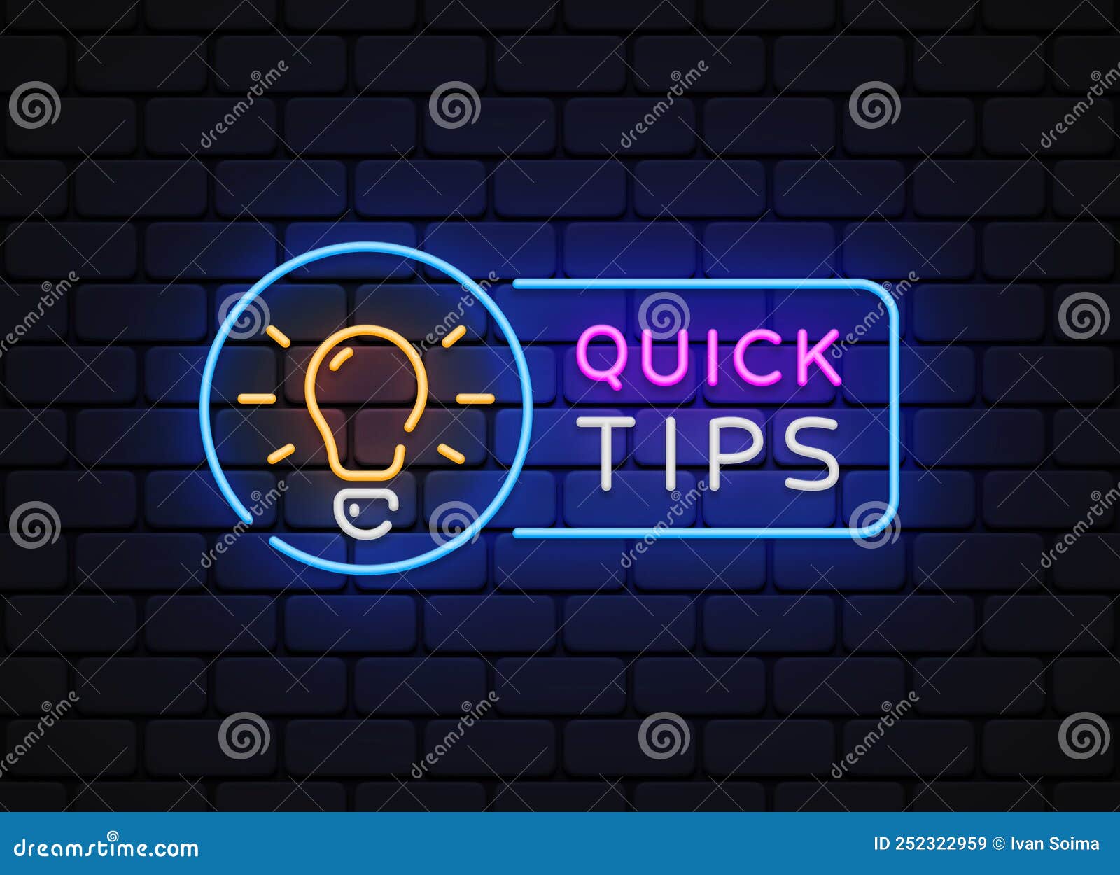 Quick Tips Neon for Concept Design. Illustration Design Stock Vector ...