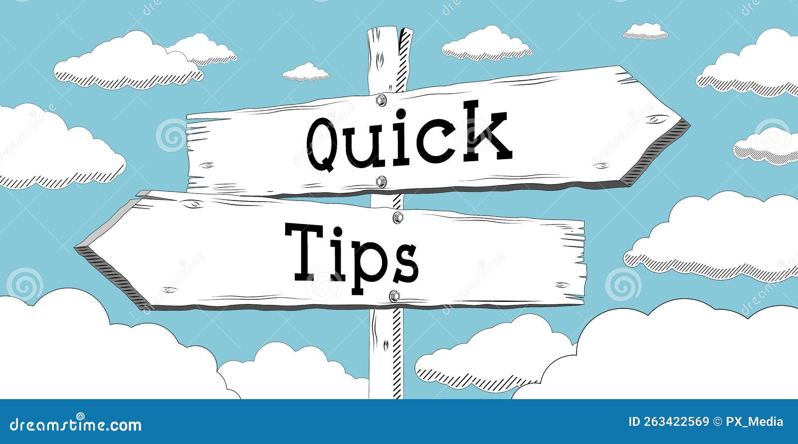 Quick Tips - Outline Signpost with Two Arrows Stock Illustration ...