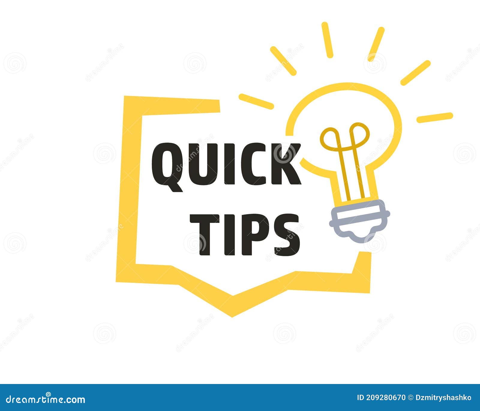 Quick Tips sign. stock vector. Illustration of warning - 209280670