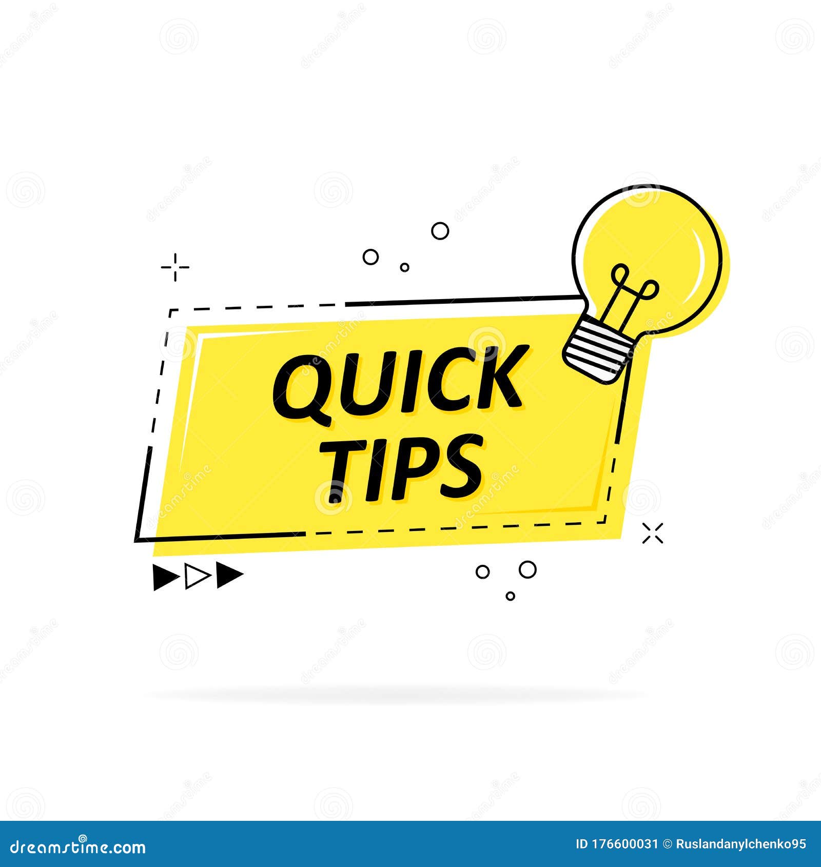 Quick Tips, Useful Banner Tips. Solution Icon Vector. Yellow Bubble ...