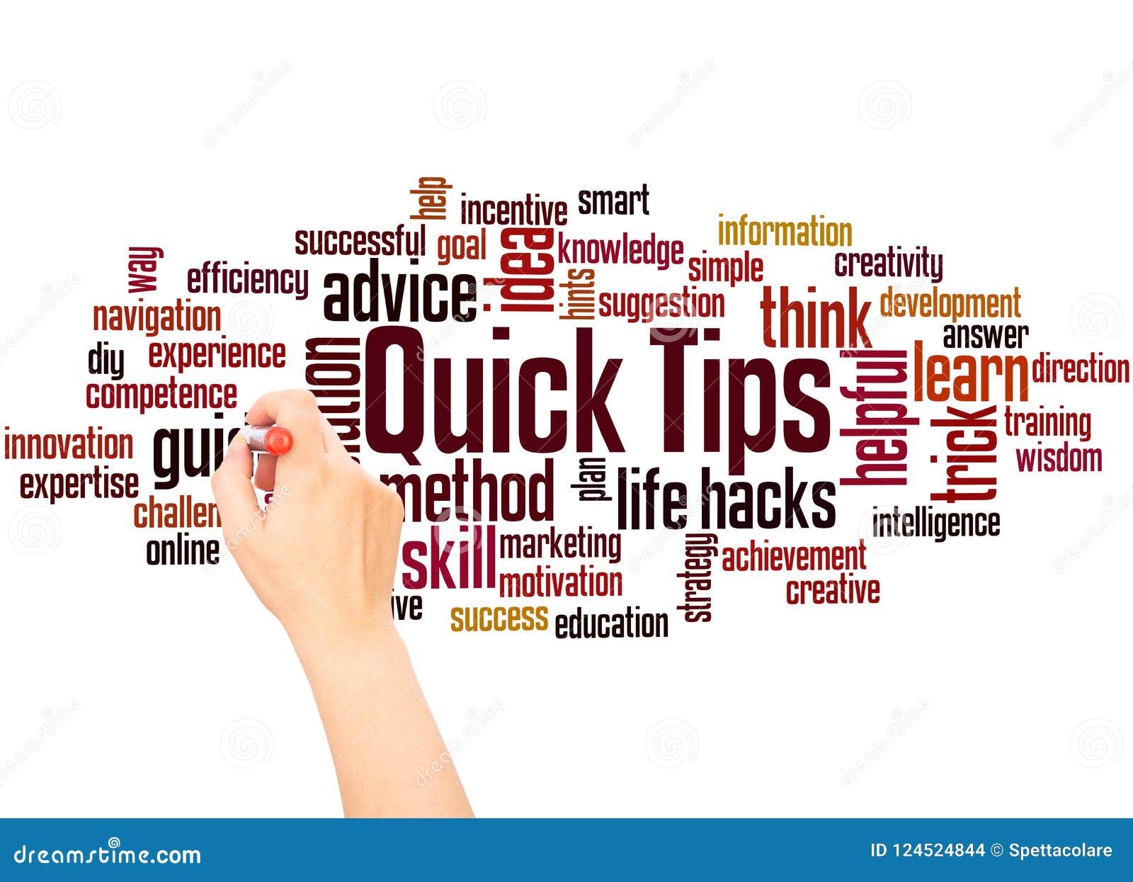 Quick Tips Word Cloud Hand Writing Concept Stock Illustration ...