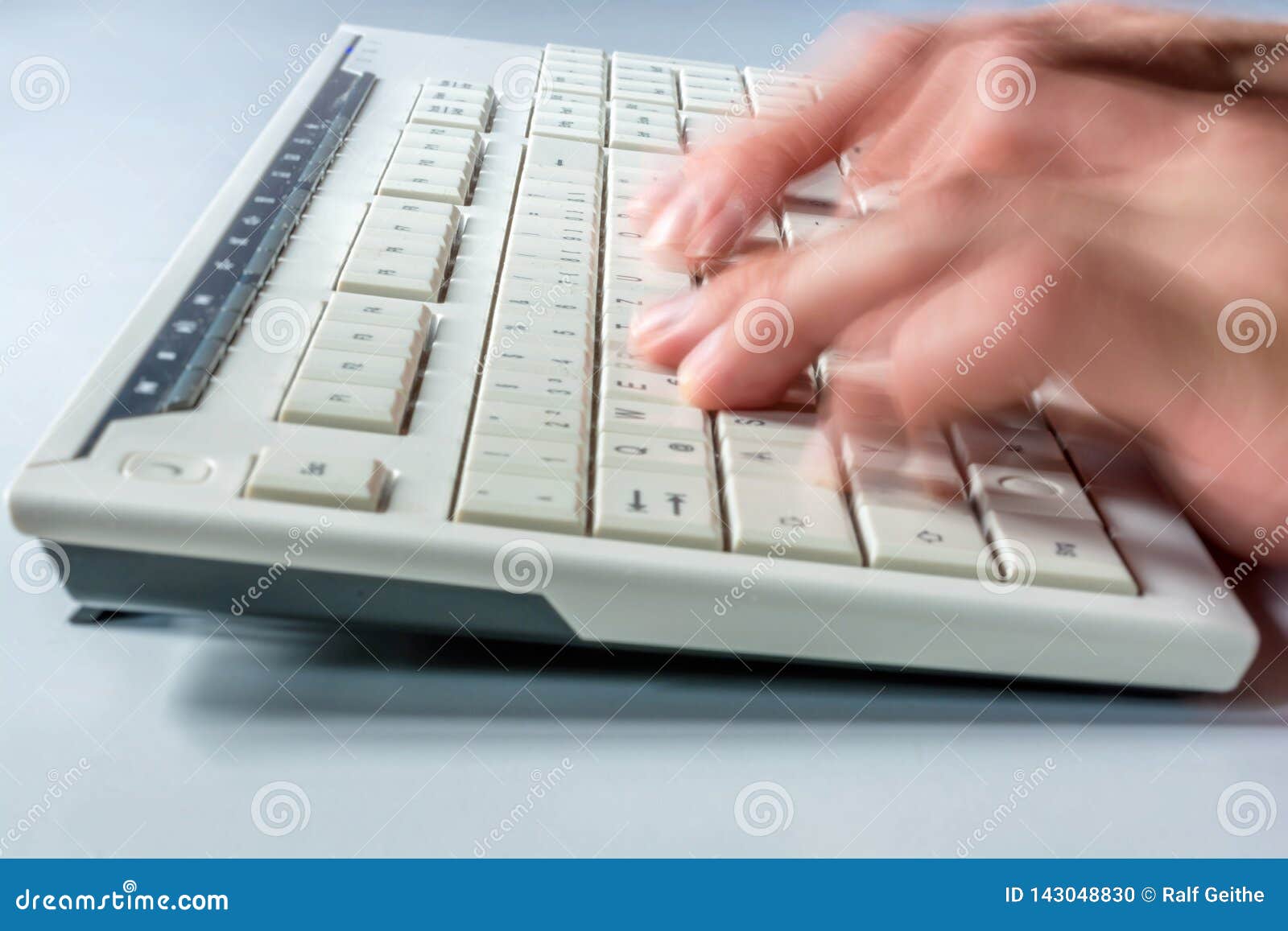 Quick Typing on the Keyboard of a Computer Stock Photo - Image of ...