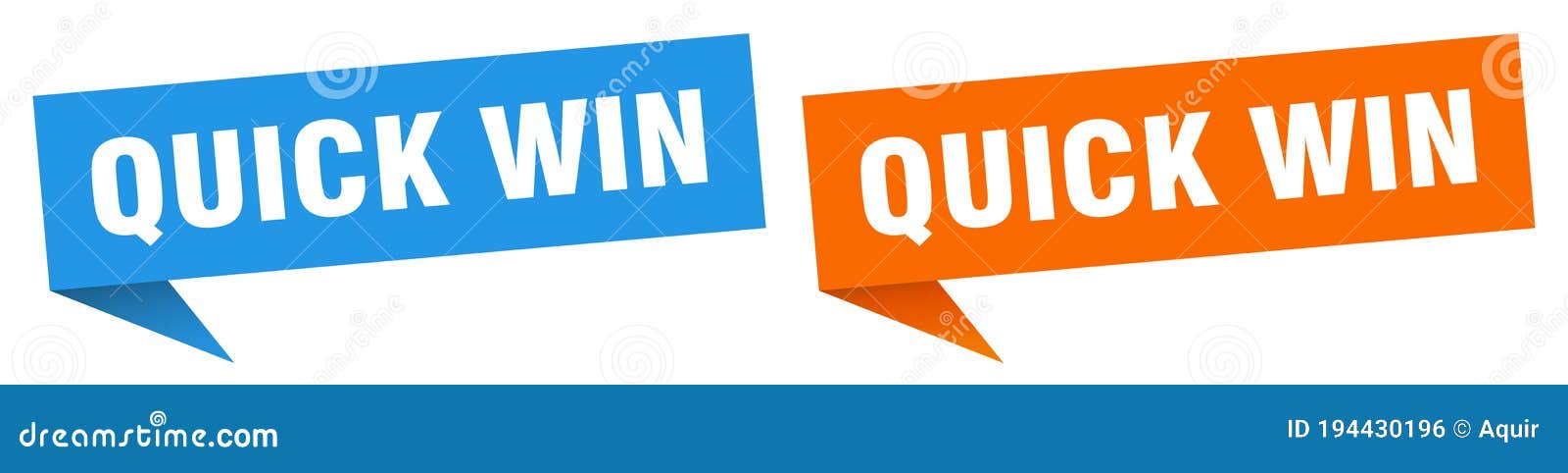 Quick Win Banner. Quick Win Speech Bubble Label Set Stock Vector ...