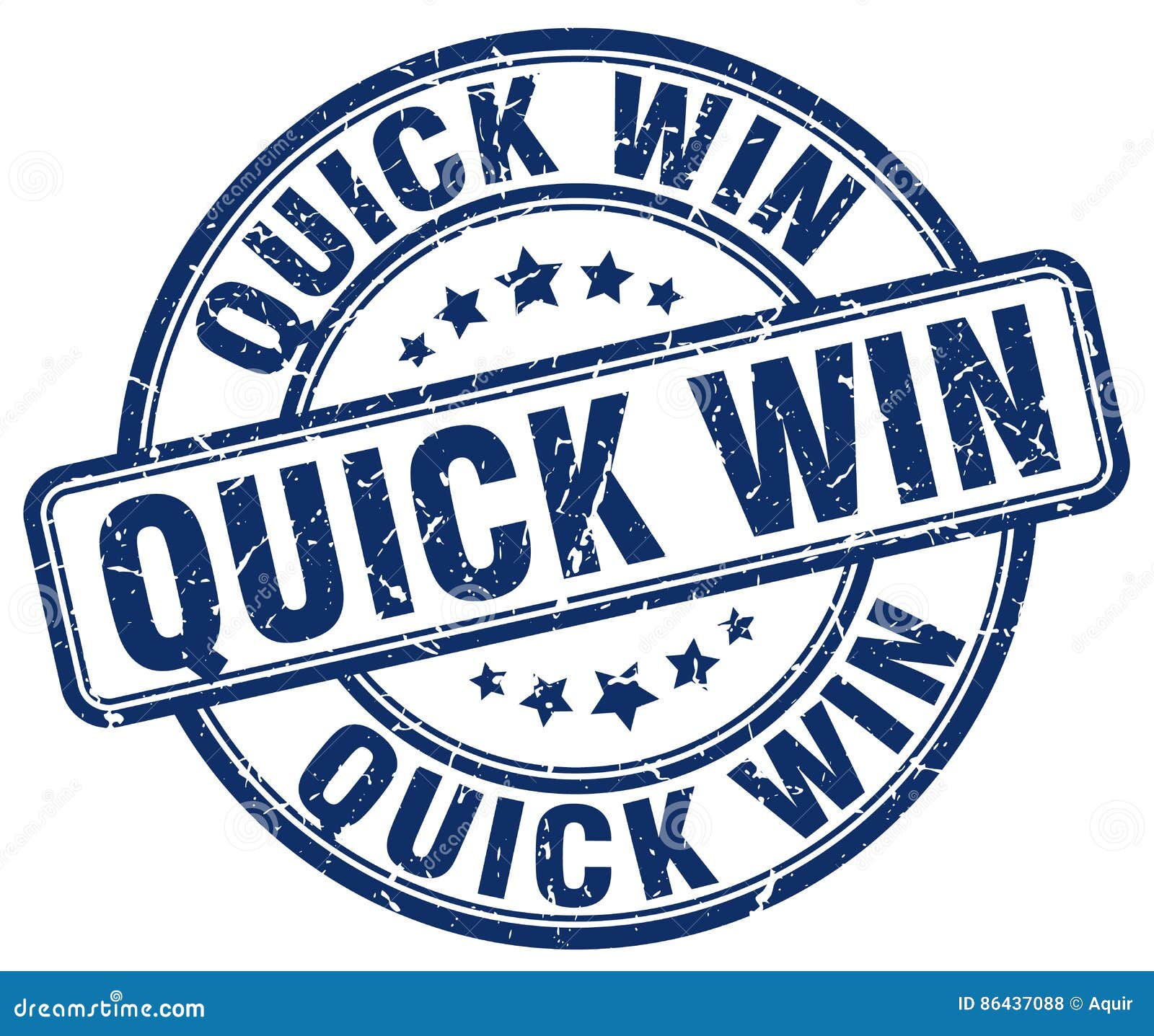 Quick win blue stamp stock vector. Illustration of vintage - 86437088