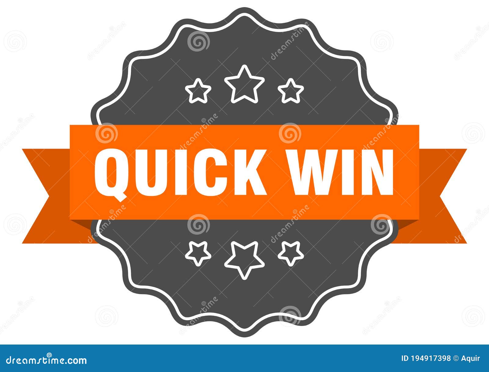 Quick win label stock vector. Illustration of orange - 194917398