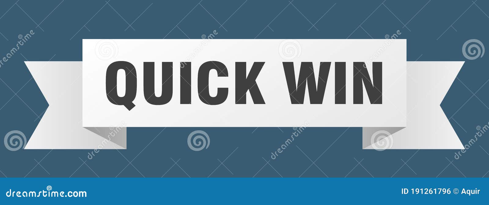 Quick win ribbon. stock vector. Illustration of seal - 191261796