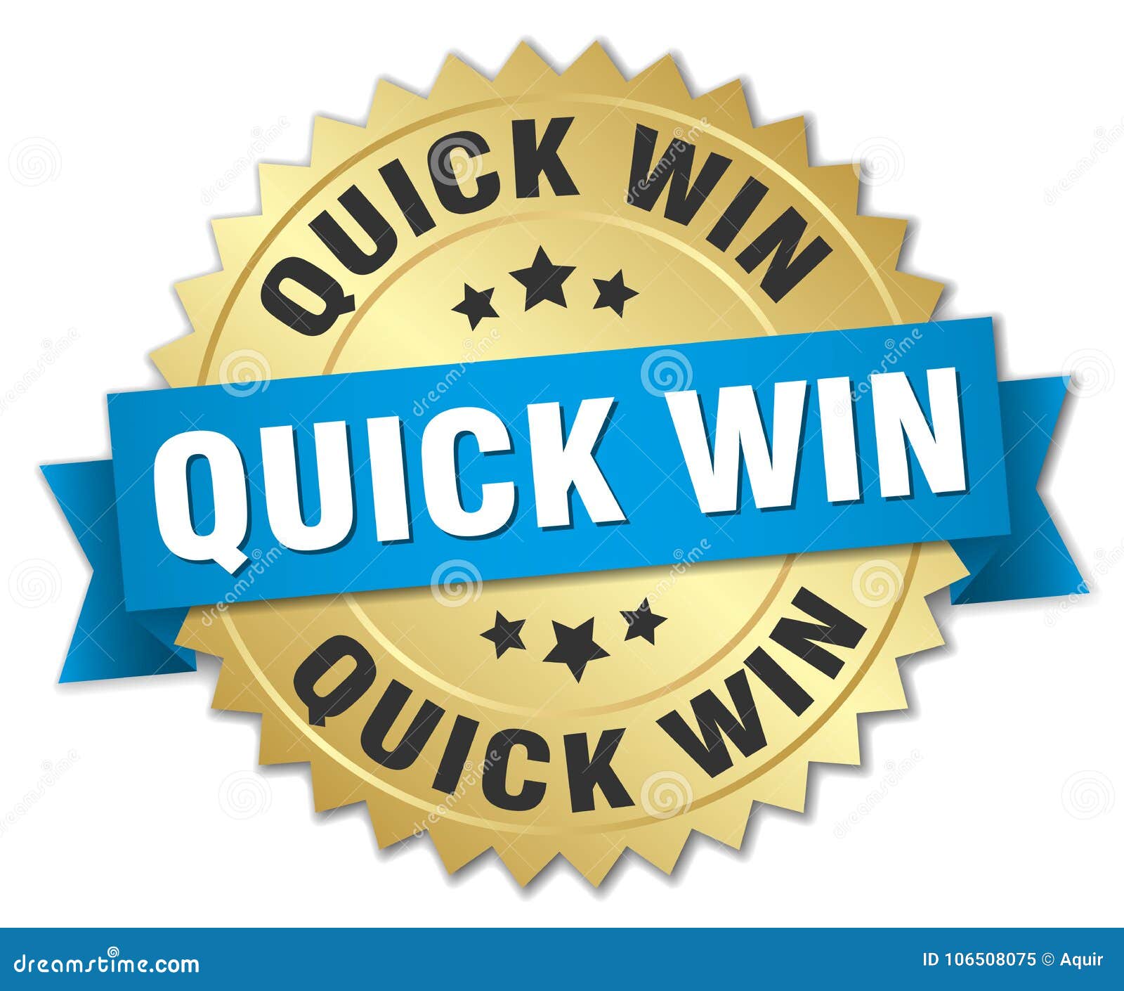 Quick win badge stock vector. Illustration of medallion - 106508075