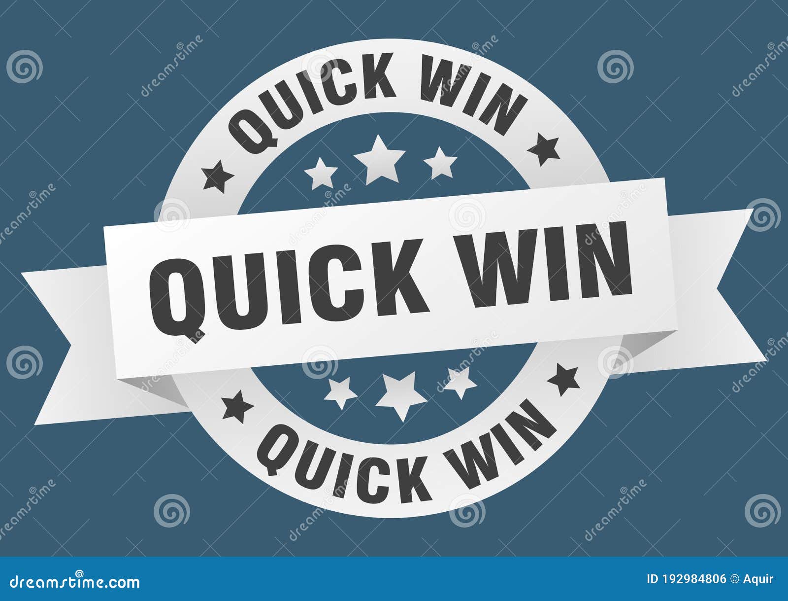 Quick Win Round Ribbon Isolated Label. Quick Win Sign Stock Vector ...
