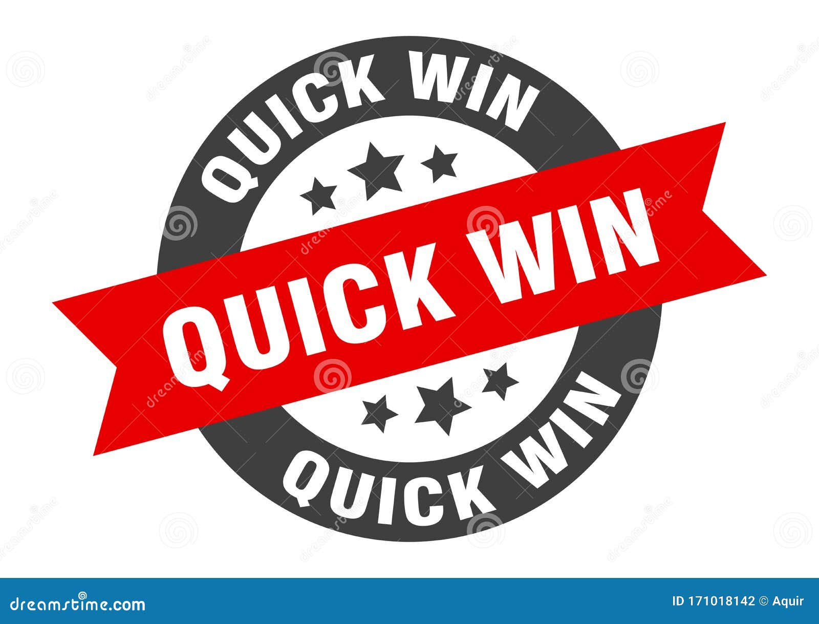 Quick Win Sign. Quick Win Round Ribbon Sticker Stock Vector ...