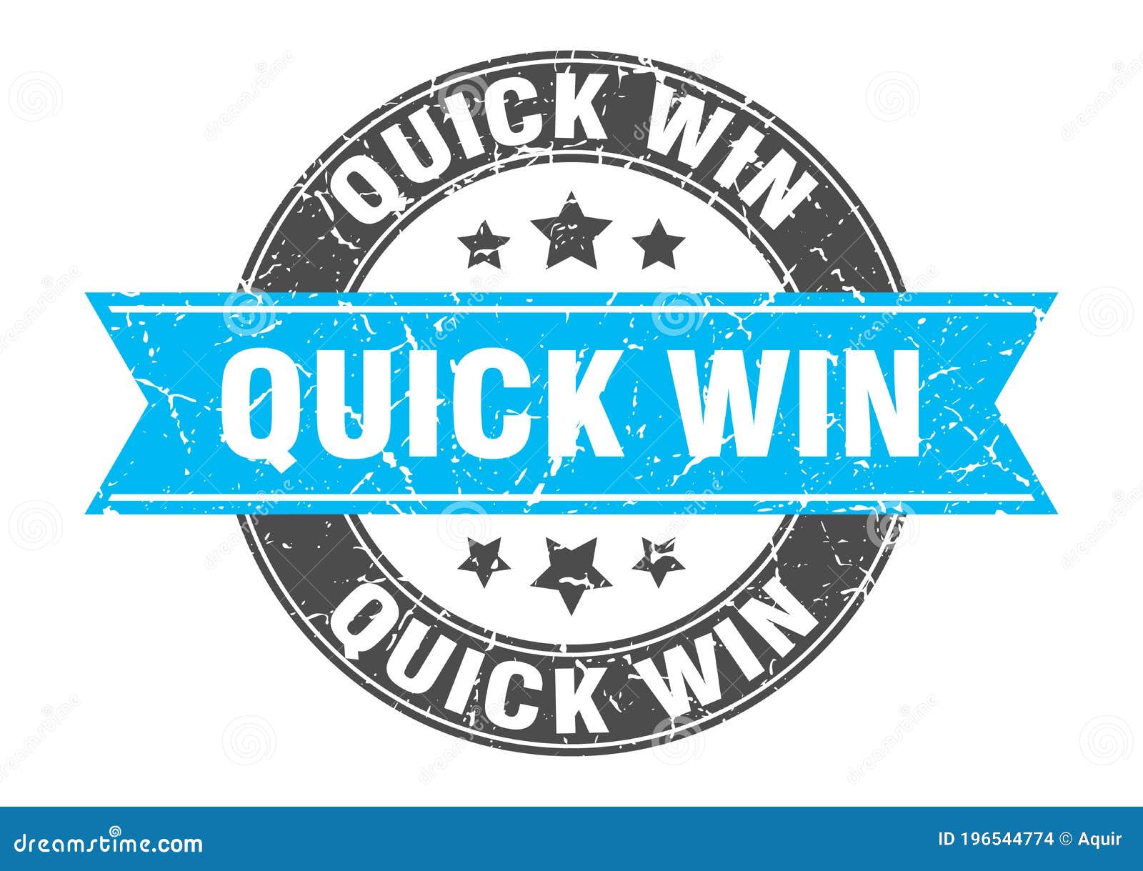 Quick win stamp stock vector. Illustration of ribbon - 196544774