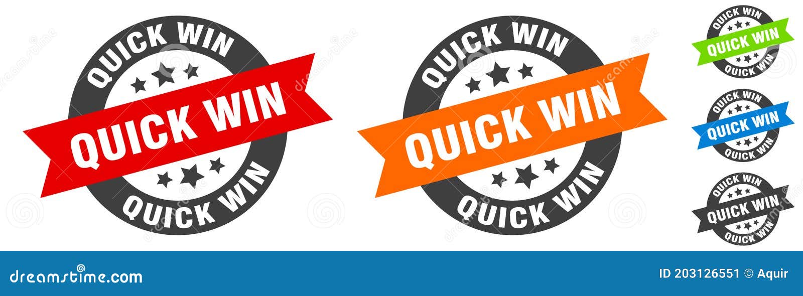 Quick Win Stamp. Quick Win Round Ribbon Sticker. Tag Stock Vector ...