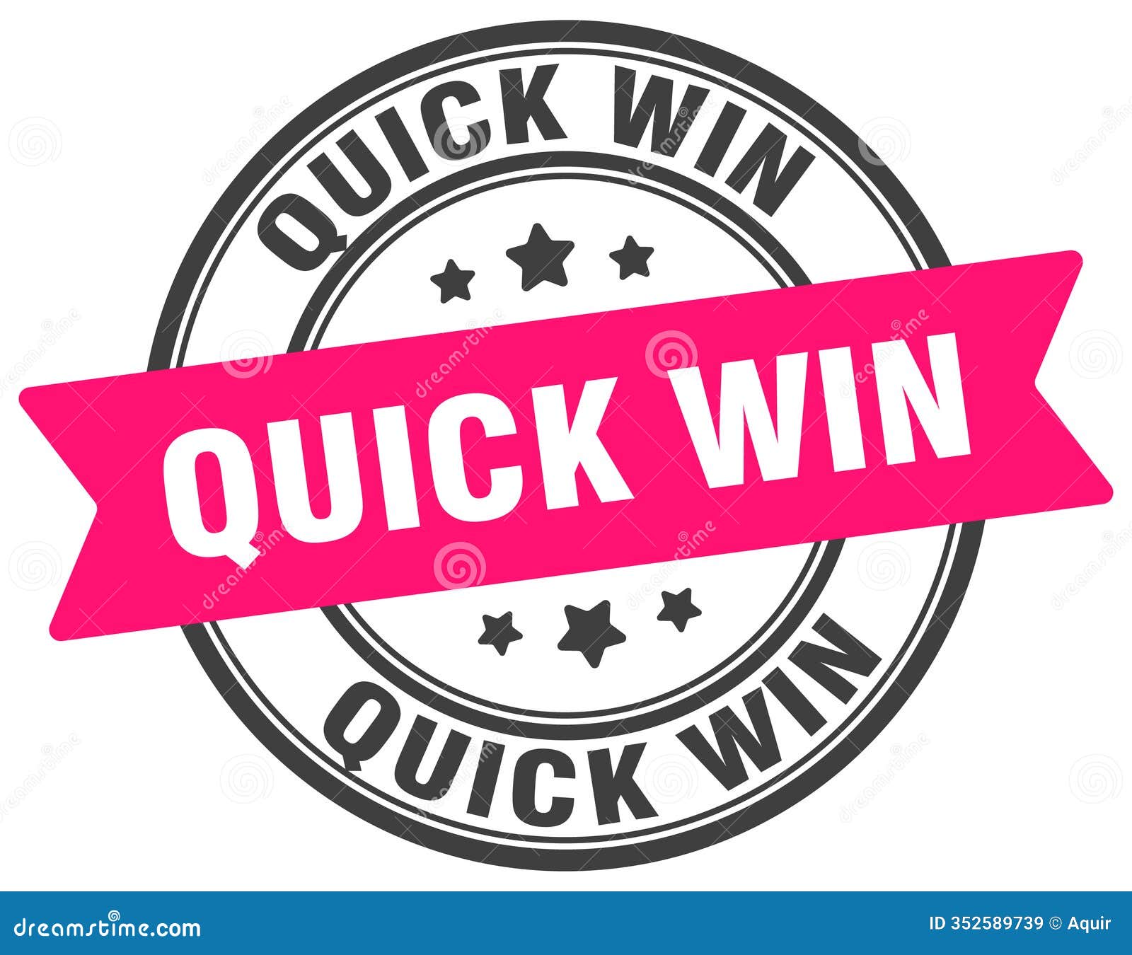 Quick Win Stamp. Quick Win Label on Transparent Background. Round Sign ...