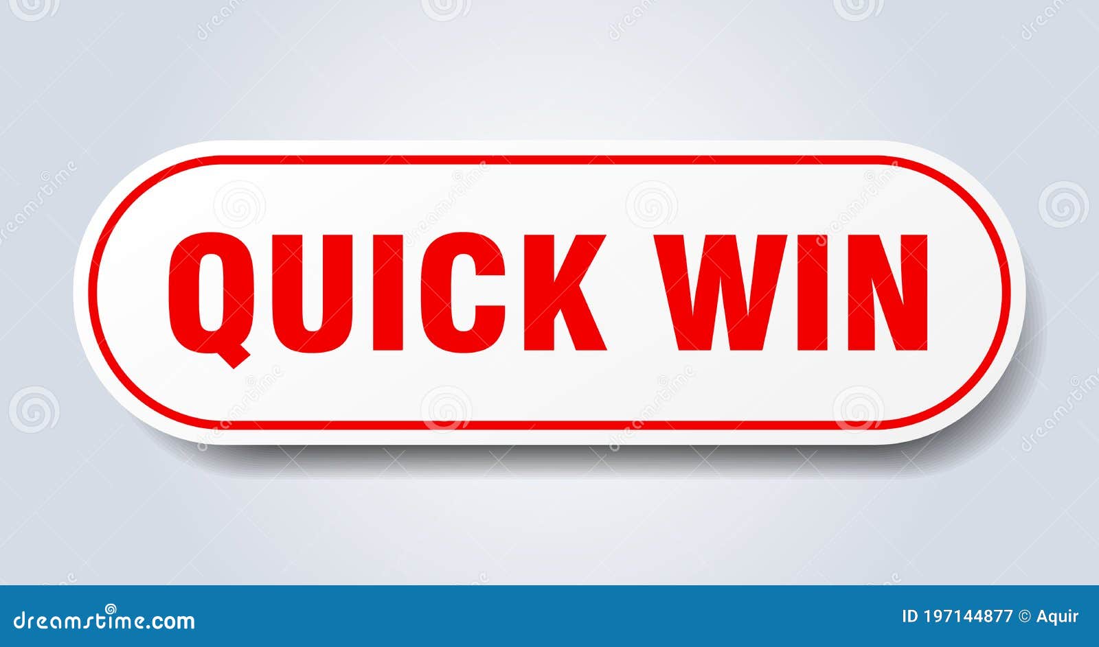 Quick win sticker. stock vector. Illustration of rounded - 197144877