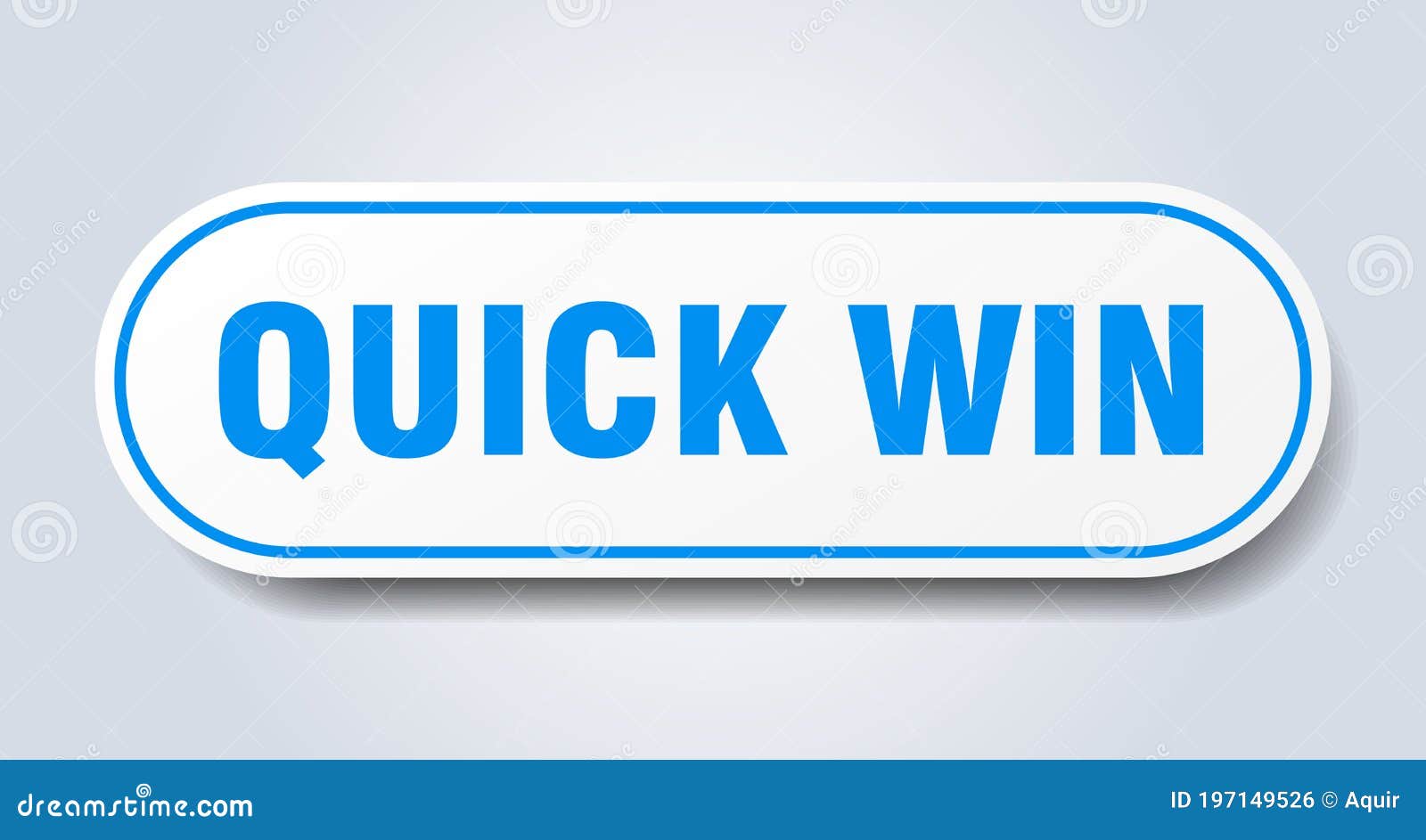 Quick win sticker. stock vector. Illustration of background - 197149526