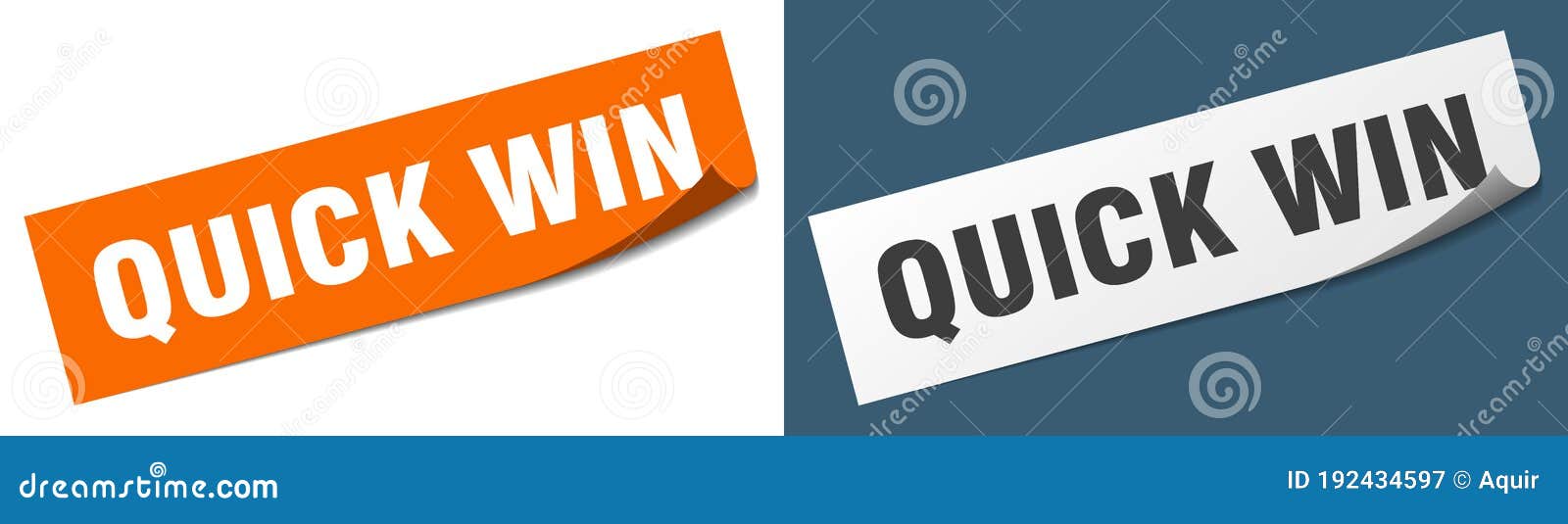 Quick Win Sticker. Quick Win Sign Set Stock Vector - Illustration of ...