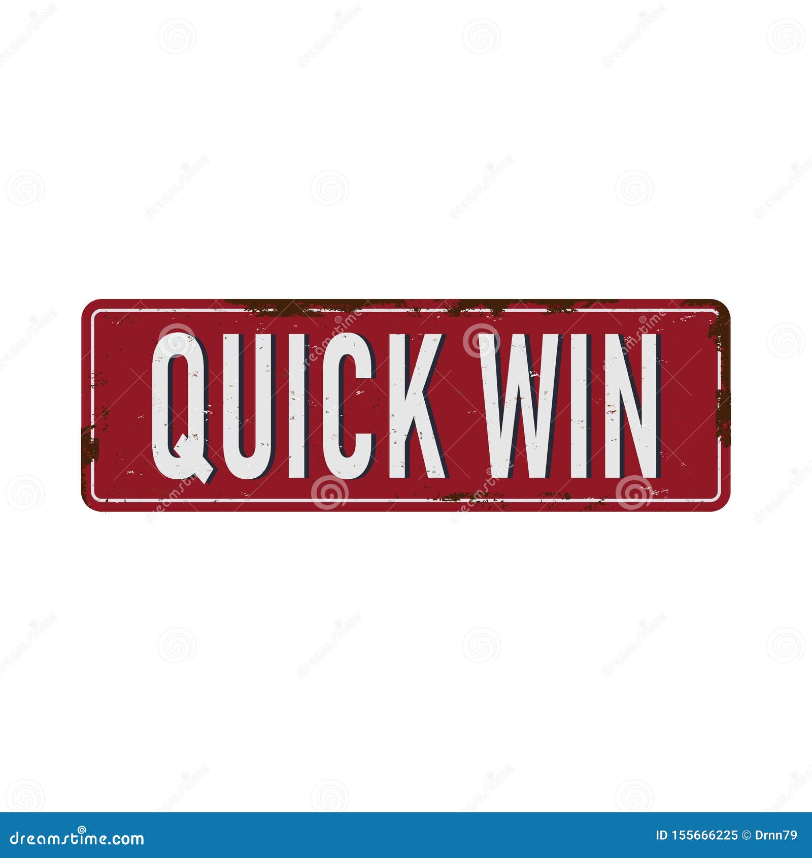 Quick Win Vintage Rusty Metal Sign Vector Illustration on White ...