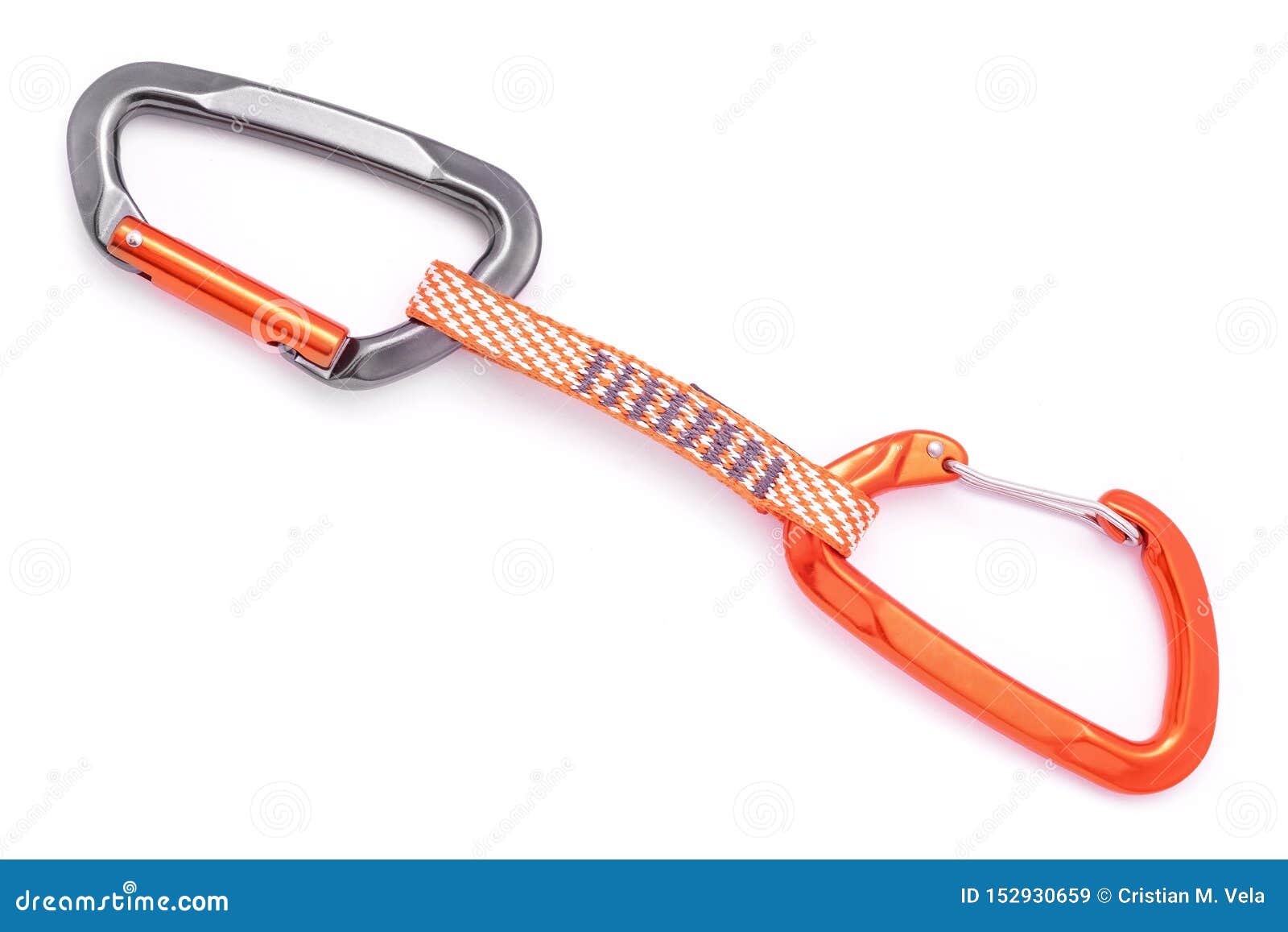 Quickdraw carabiner stock image. Image of white, link - 152930659